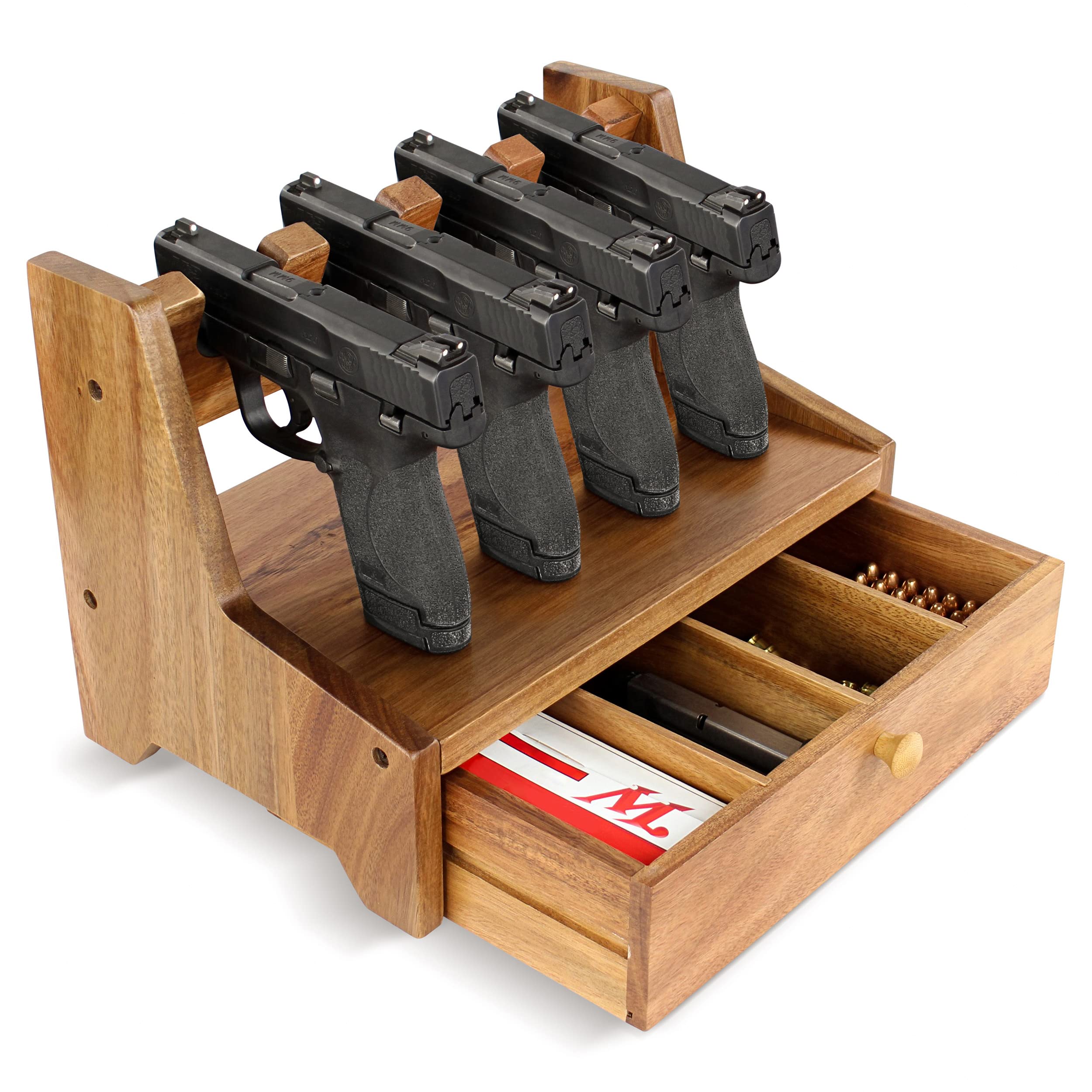 Amazon.com: Tactical45 Pistol Rack for Gun Safe Shelf - 4 Slot Wooden ...