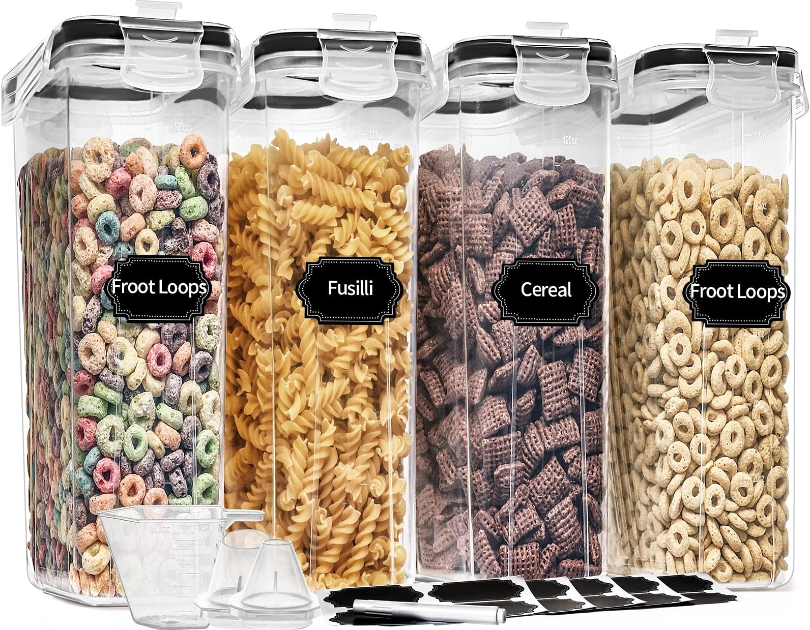 Amazon.com: ME.FAN Cereal Storage Containers [4 Set] Airtight Food ...