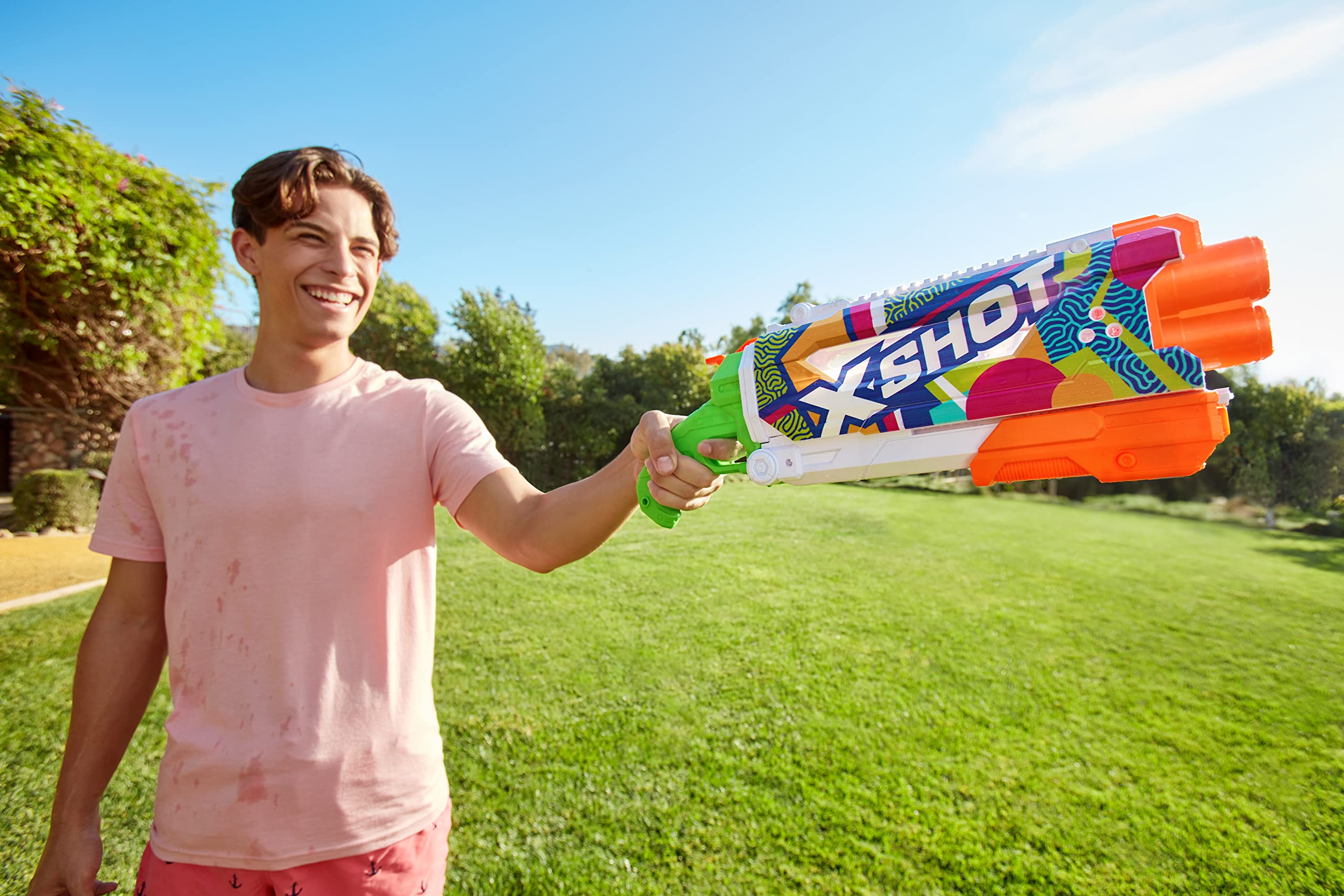 X-Shot Water Fast-Fill Skins Pump Action Water Blaster Blue Water Camo ...