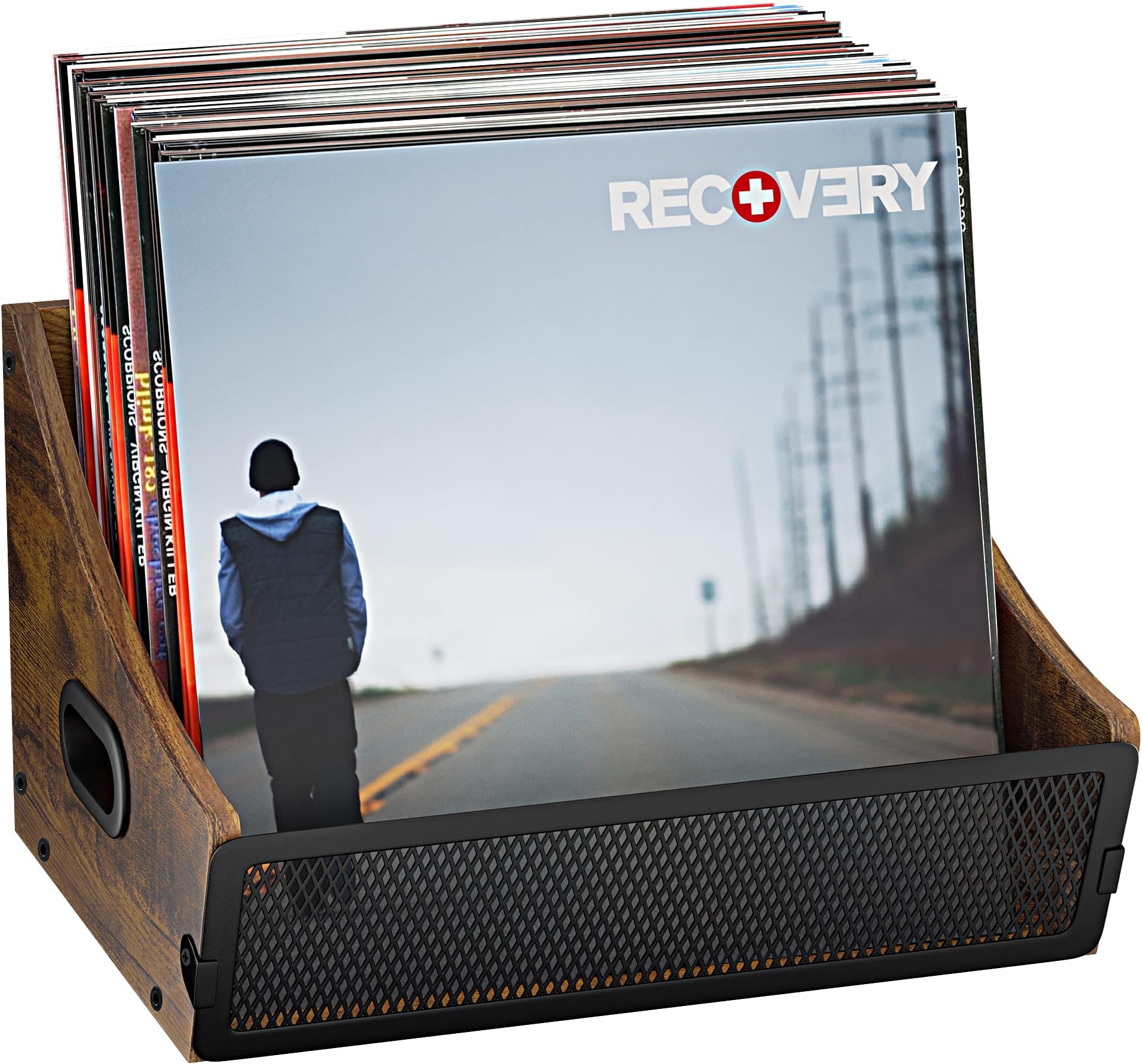 Amazon.com : Vensp Vinyl Record Storage, Wooden and Metal Vinyl Record ...