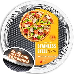 Amazon.com: 14 Inch Pizza Pan Stainless Steel, Non Stick Pizza Pan for ...