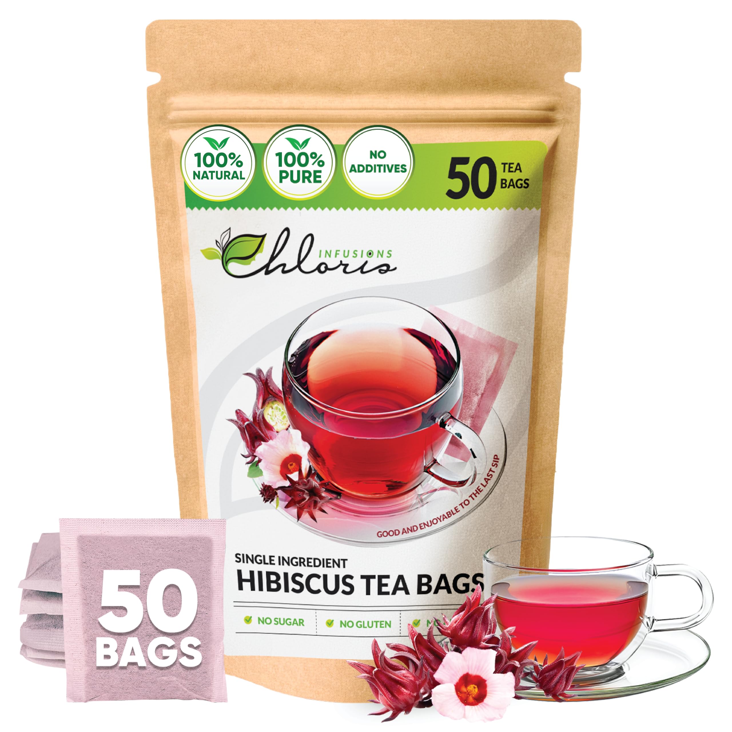 Amazon.com : Chloris Infusions - 100% Natural Dried Hibiscus Flower Tea ...