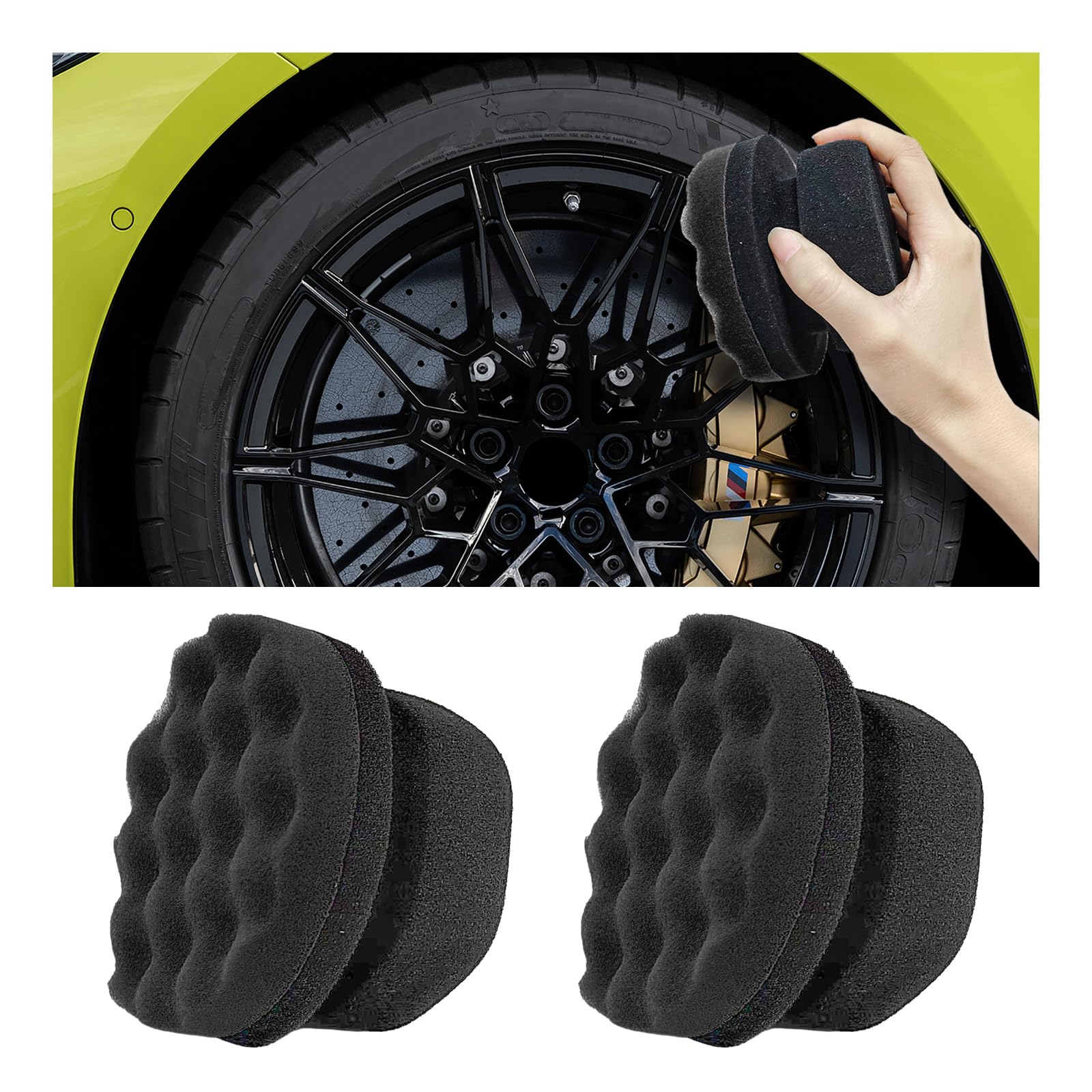 Amazon.com: Suvnie 2 PCS Tire Shine Applicator, Reusable Foam Car Tire ...