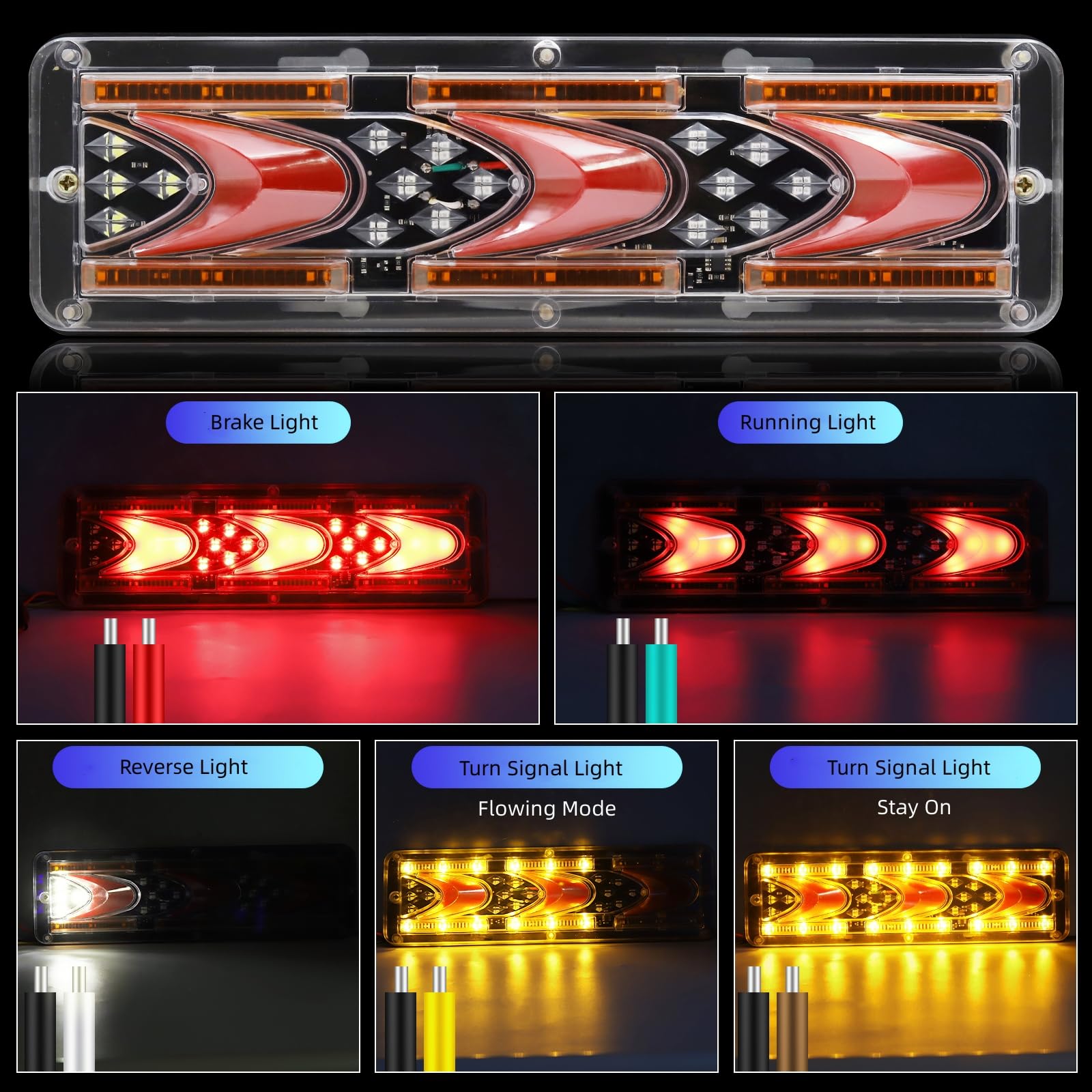 Snapklik.com : Universal LED Trailer Tail Lights 12V 24V,Utility Truck ...