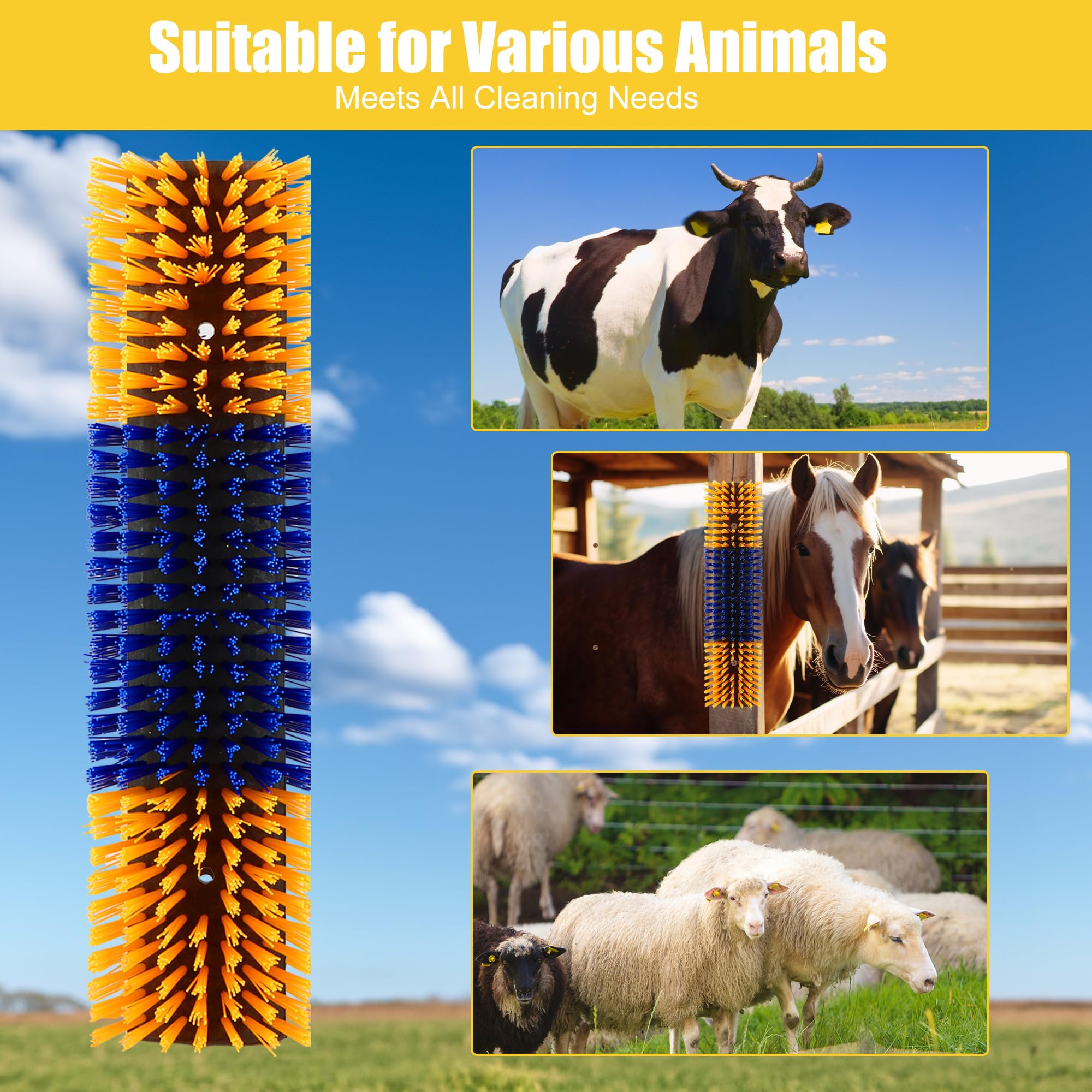 Snapklik.com : Livestock Scratch Brush, 4-Pack For Horse Grooming, Help ...