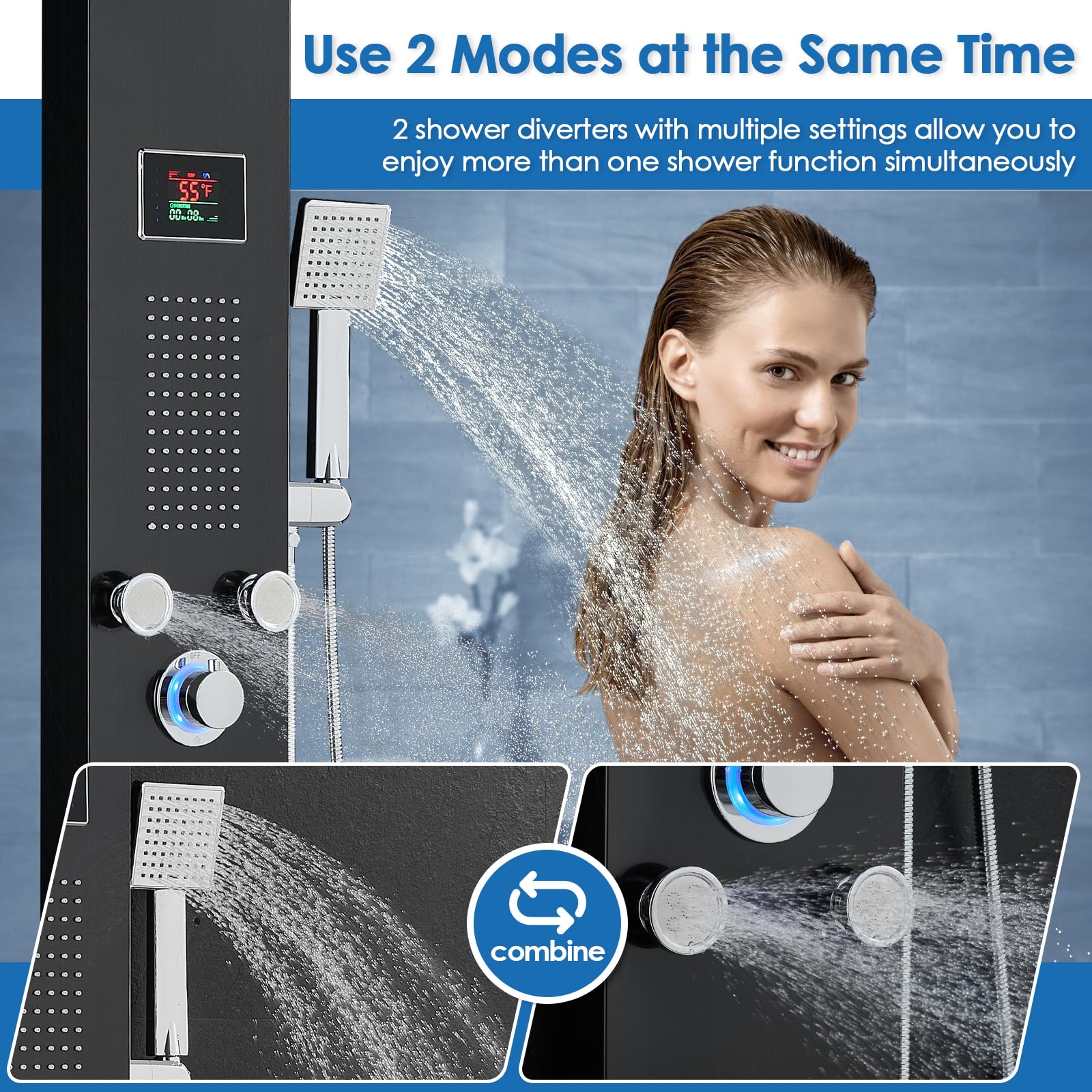 Snapklik.com : OUGOO LED Shower Panel