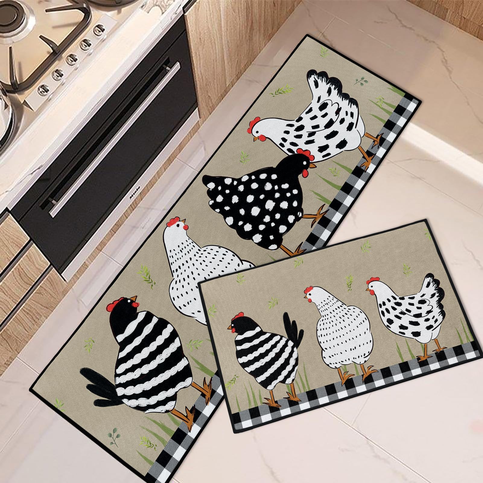 Amazon.com: DXSHCG Farmhouse Decorative Kitchen Rugs and Mats Set of 2 ...