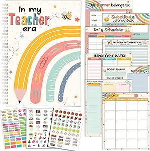 Amazon.com : Funrous Teacher Planner Undated 12 Months Weekly and ...
