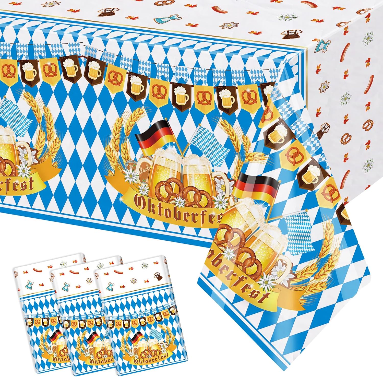 Amazon.com: AIBIIN 3pcs Oktoberfest Tablecloth Decorations Oktoberfest ...