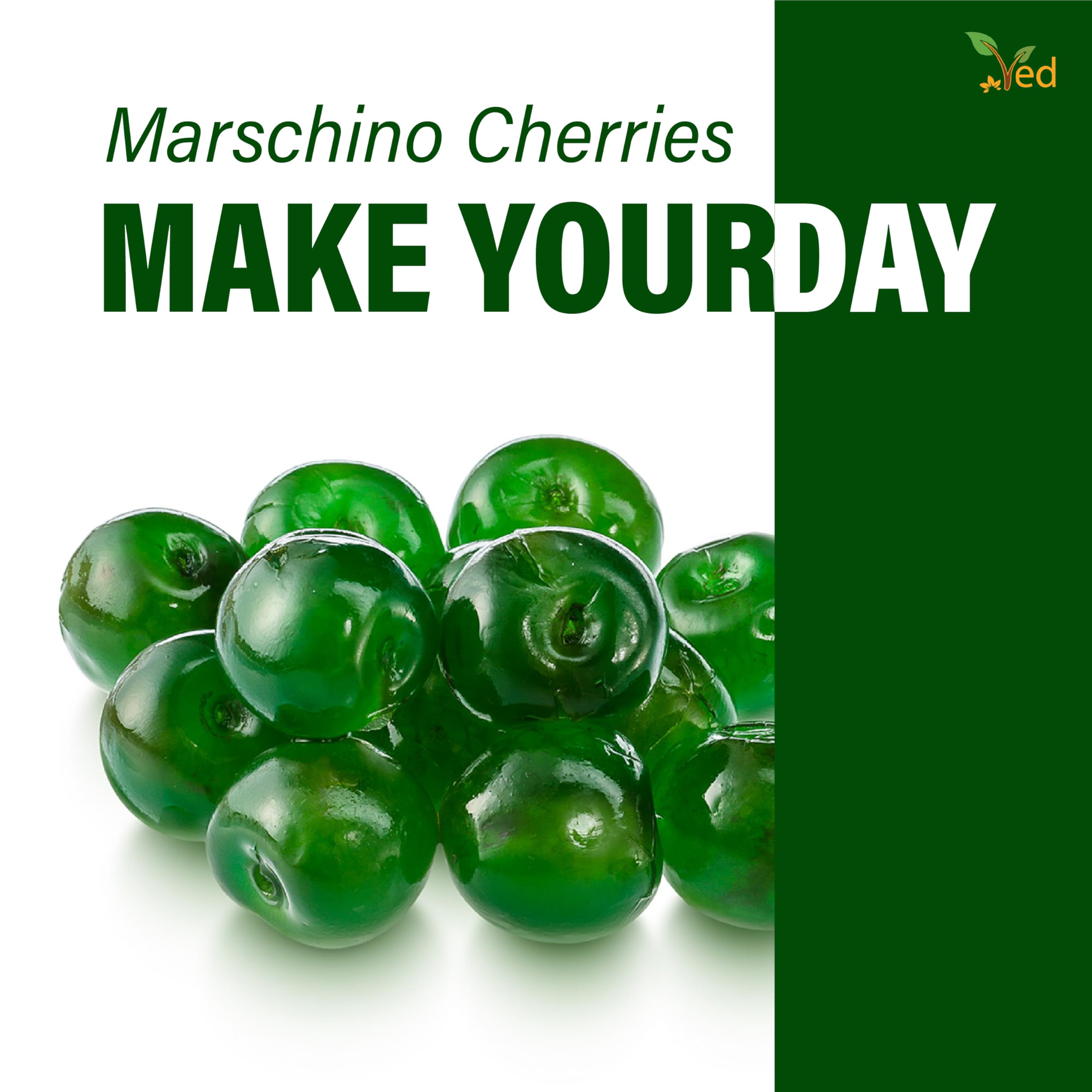 Snapklik.com : Ved Gourmet Original Green Maraschino Cherries - Italian ...