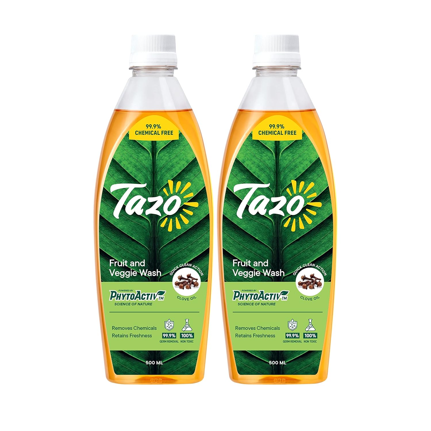 Tazo Fruit & Vegetable Wash Liquid (500ML, Pack of 2), Biodegradable ...