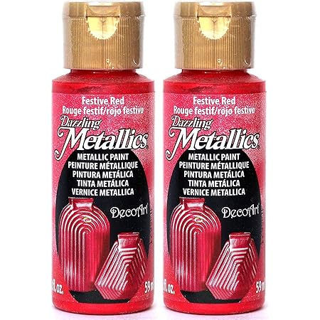 Amazon.com: DecoArt Dazzling Metallics 2-Ounce Royal Ruby Acrylic Paint ...