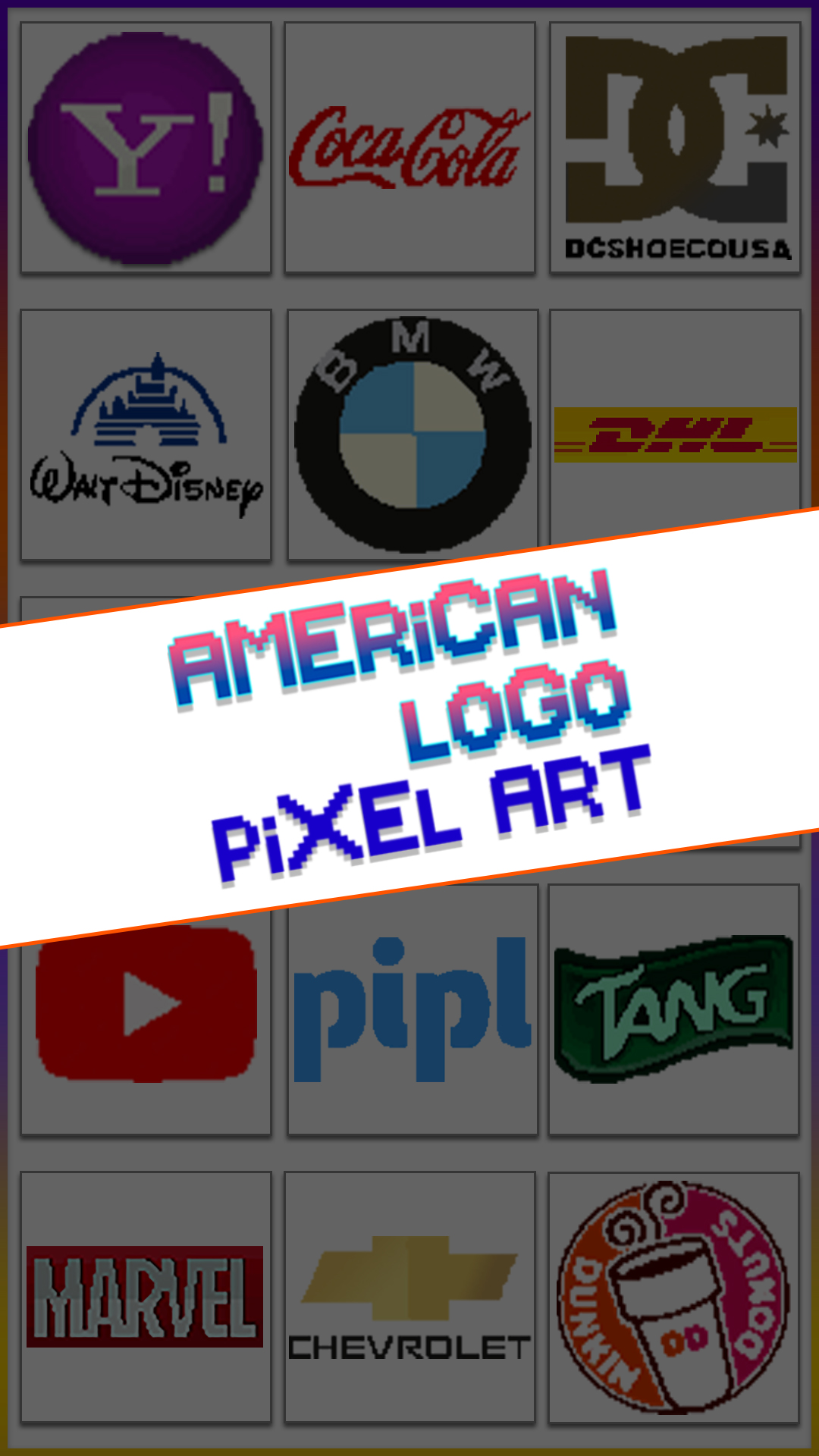 American Logo Pixel Art Coloring Book - Brands Color By Number Drawing ...
