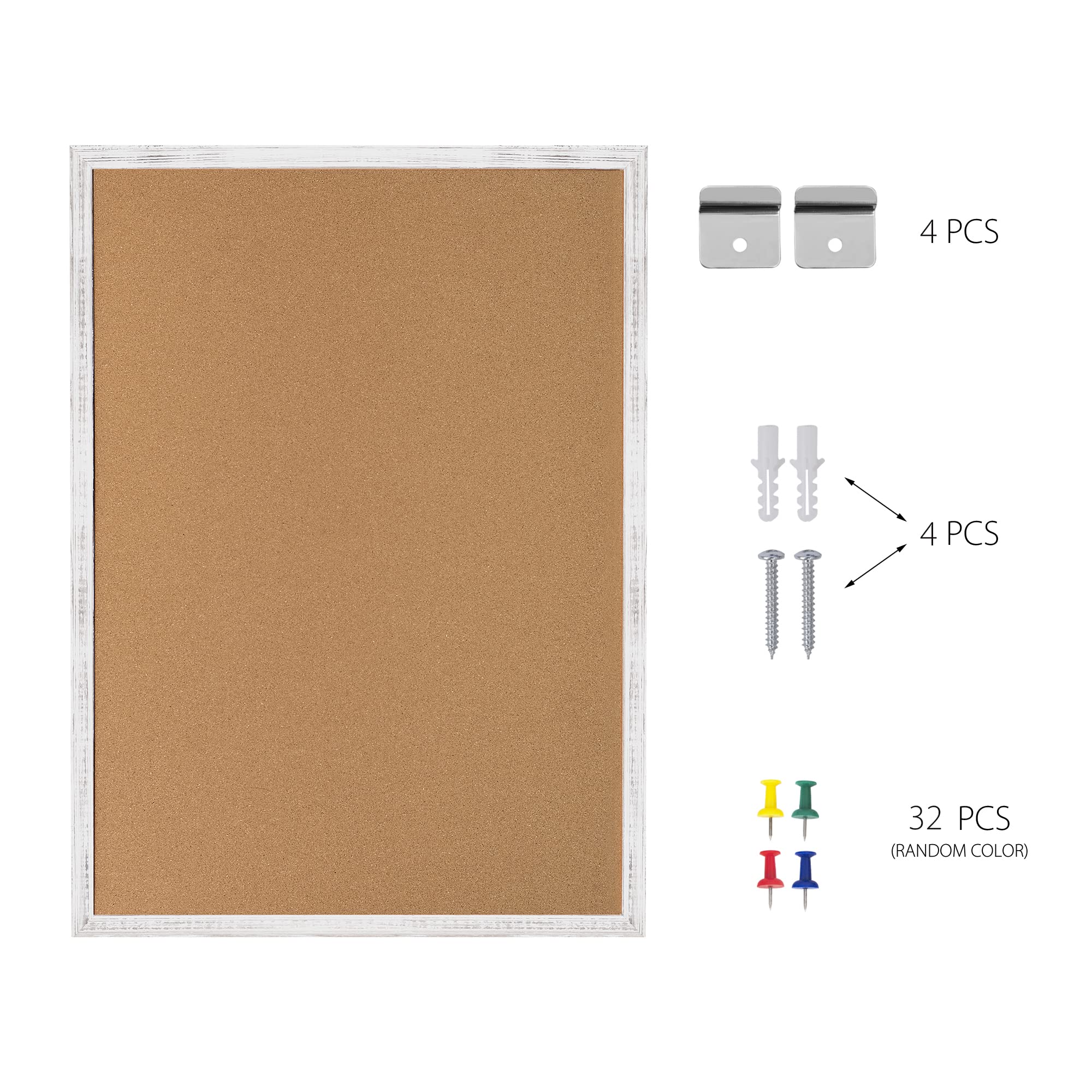 Board2by 2-Pack Cork Board Bulletin Board 36 x 48, White Wood Framed ...