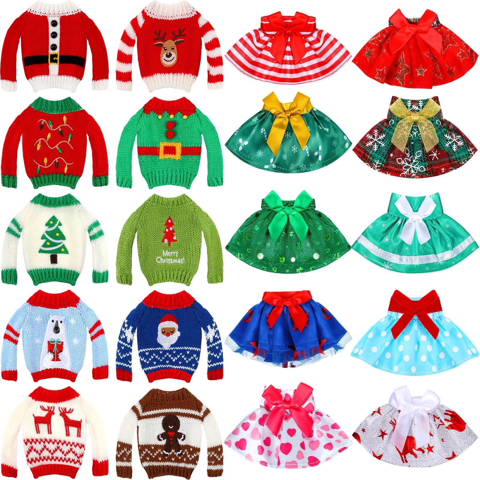 Amazon.com: Hercicy 20 Pcs Christmas Elf Doll Clothes Christmas Elf ...