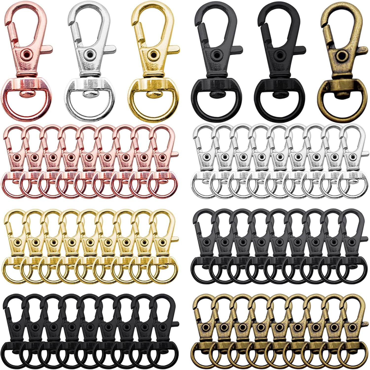 Amazon.com: 60Pcs Colored Swivel Lanyard Snap Hook,Metal Key Chain Clip ...