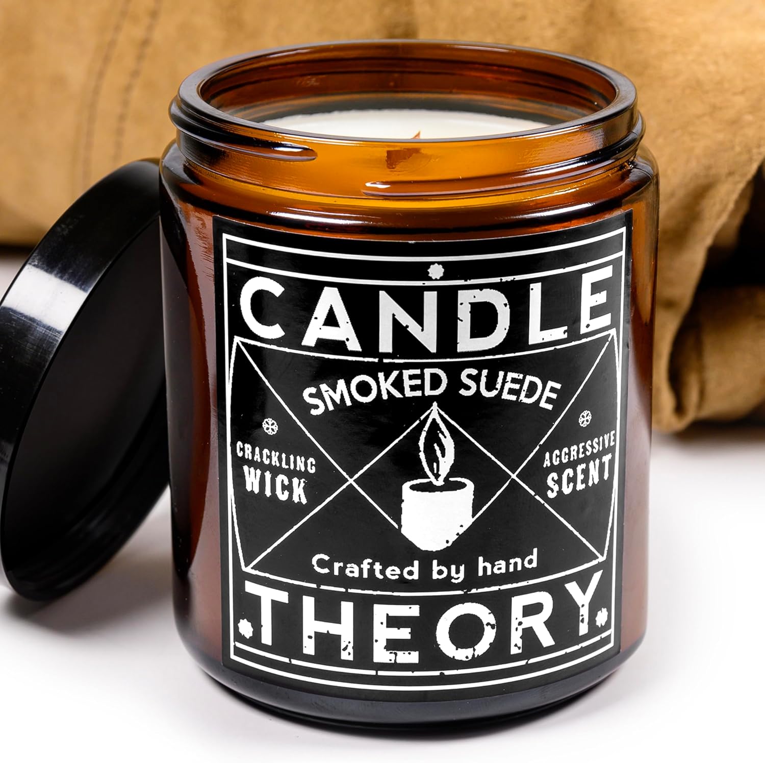 Amazon.com: Candle Theory Smoked Suede Scented Candle for Men 7.6 Ounce ...