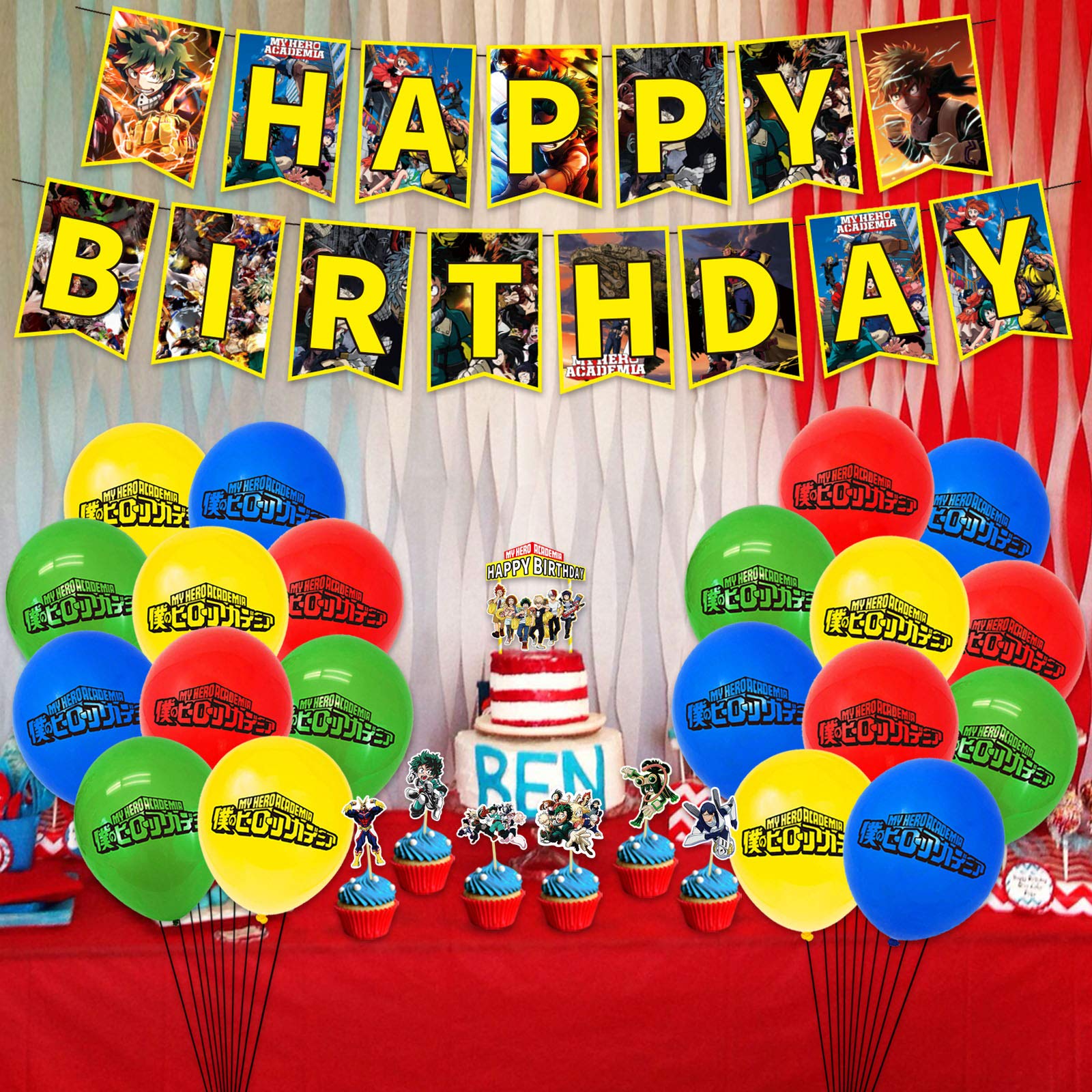 46pcs My Hero Academia Birthday Party Decorations Set Manga Theme Party 46pcs-my-hero-academia-birthday-party-decorations-set-manga-theme-party
