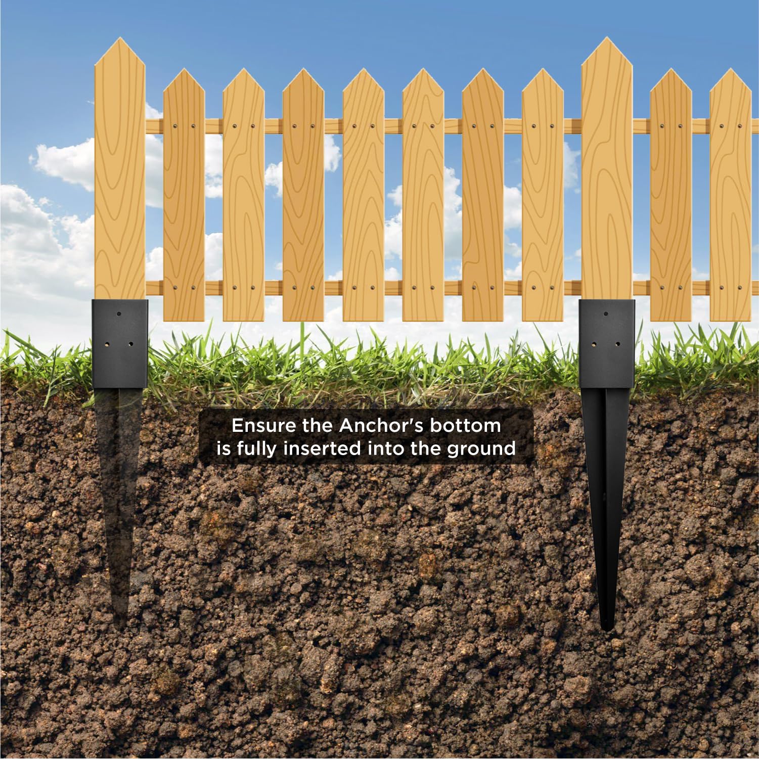Snapklik.com : Fence Post Anchor 4x4, Heavy Duty Metal Fence Post ...