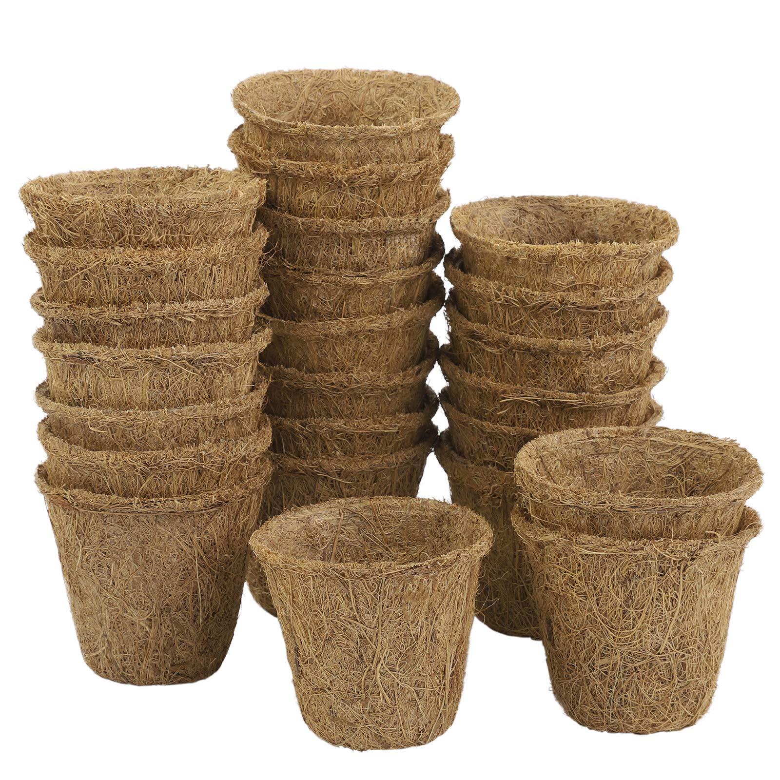 Buy Ruisita 24 Pack Coco Coir Pots Biodegradable with 100 Pieces Labels ...