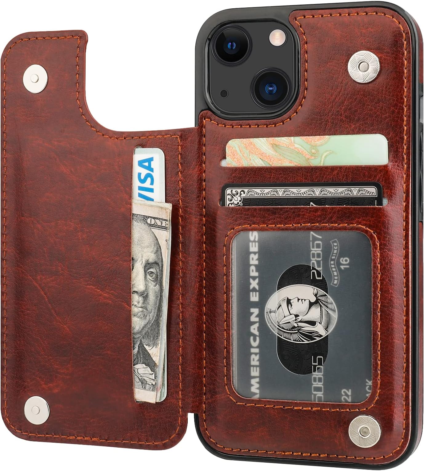Amazon.com: ONETOP Compatible with iPhone 13 Wallet Case with Card ...
