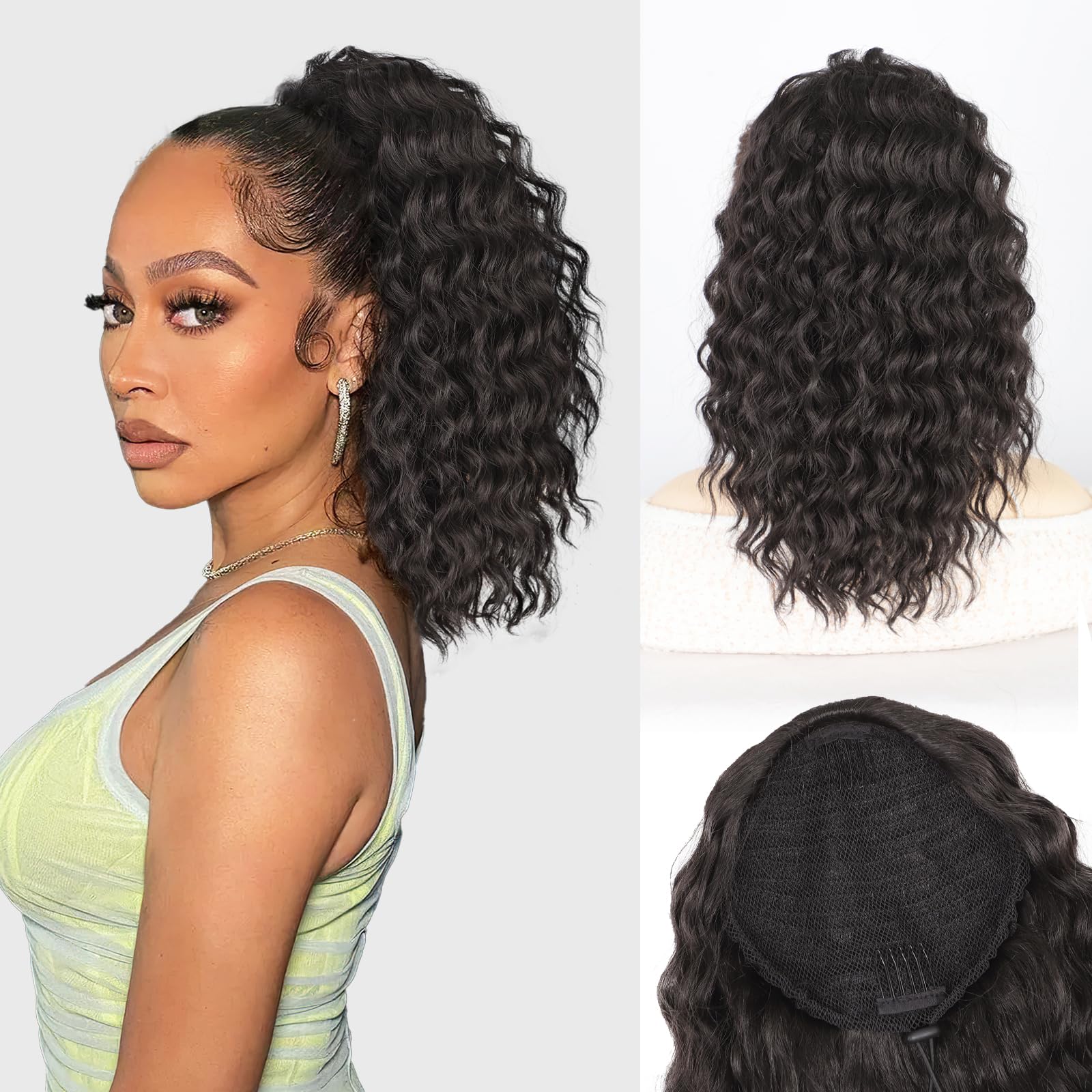 Amazon.com : FnyPretty Curly Ponytail Extension Drawstring Ponytail for ...