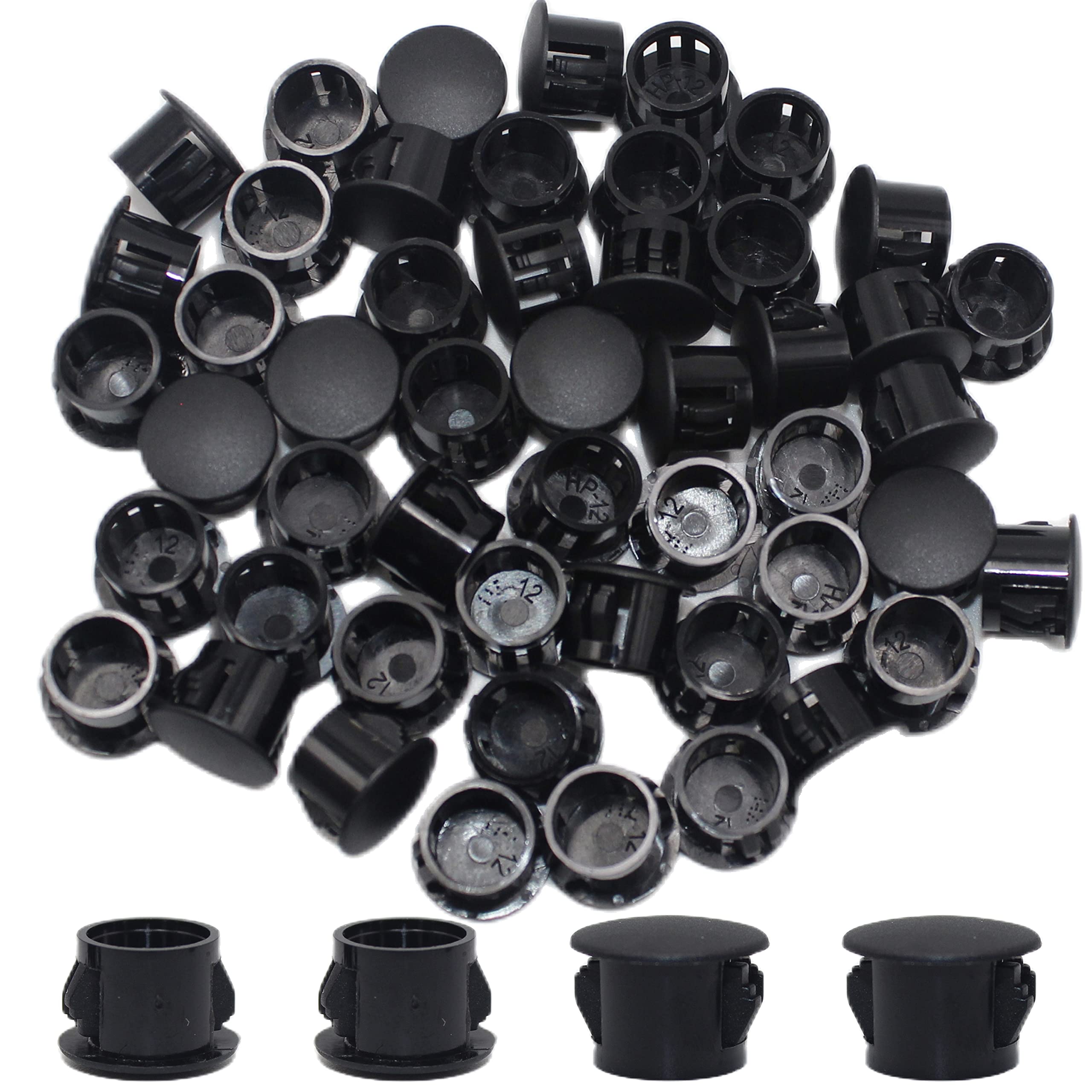 Amazon.com: BOPOREAE 50PCS 1/2 In/13 mm Plastic Hole Plugs Black, Flush ...