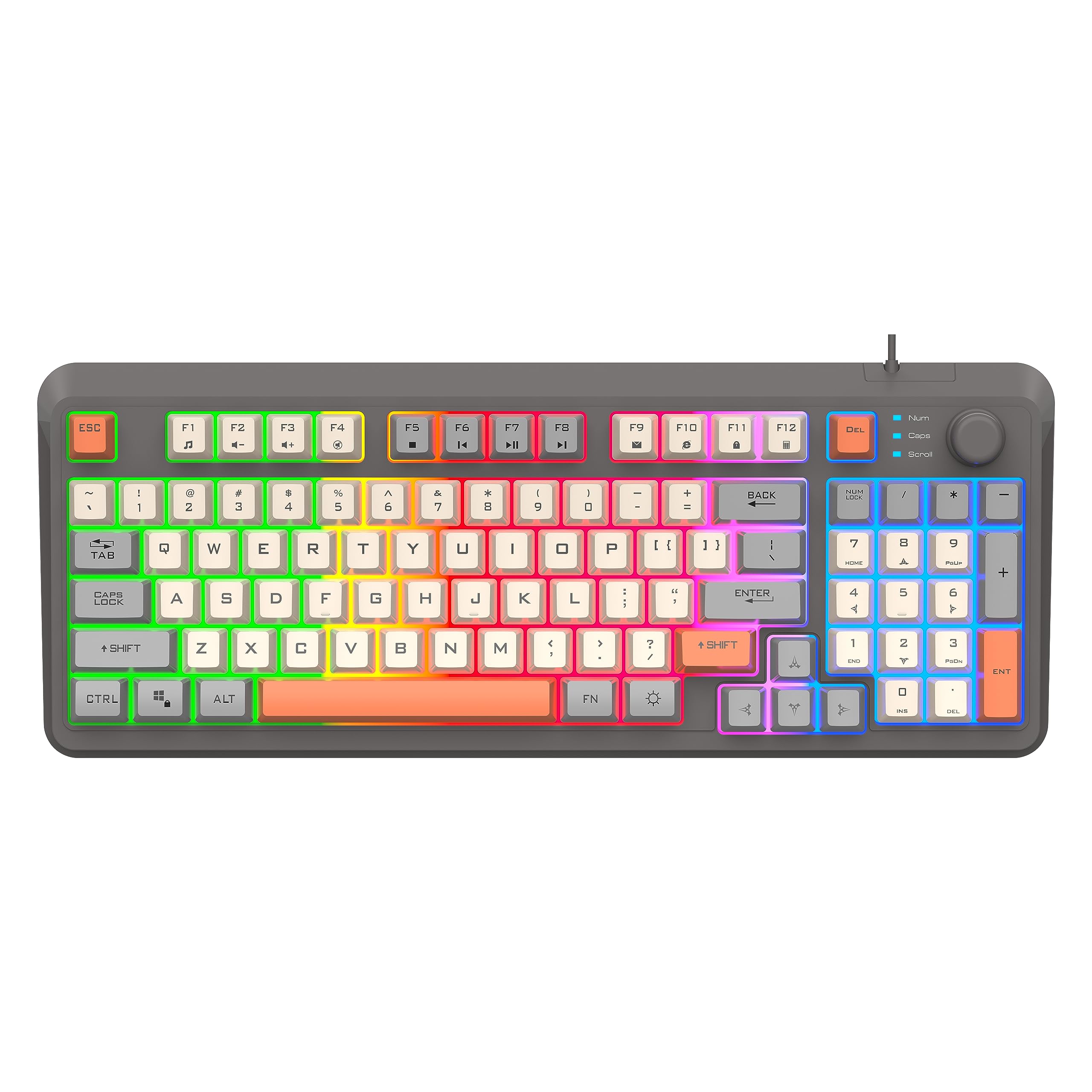 Amazon.com: TROCHIN Gaming Keyboard Wired Mixed Rainbow Led Light ...