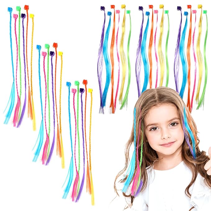Amazon.com : Vin Beauty 36 Pack Colored Hair Extensions for Girls, Clip ...