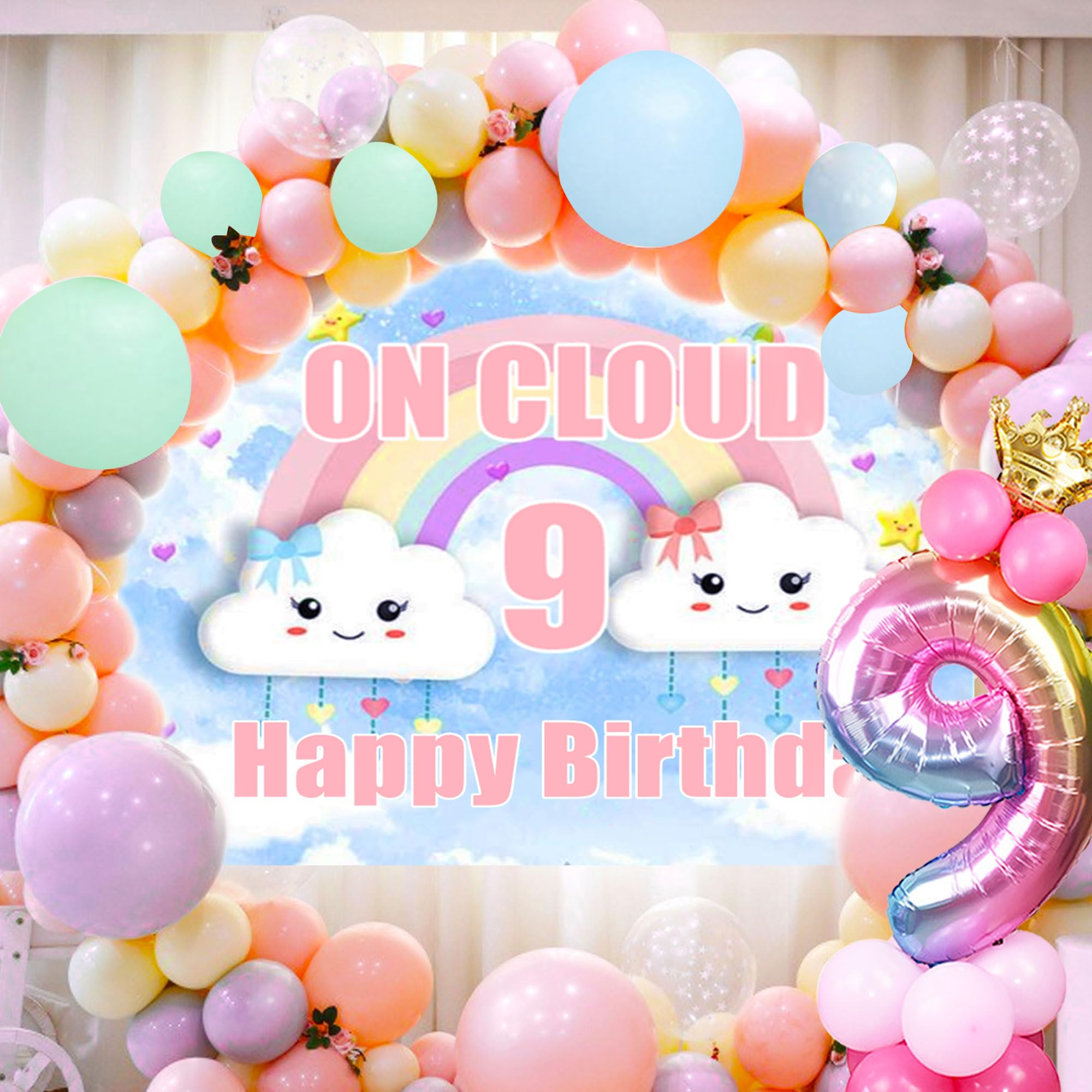 Snapklik.com : LaVenty 35 PCS On Cloud 9 Birthday Decoration For Girls ...
