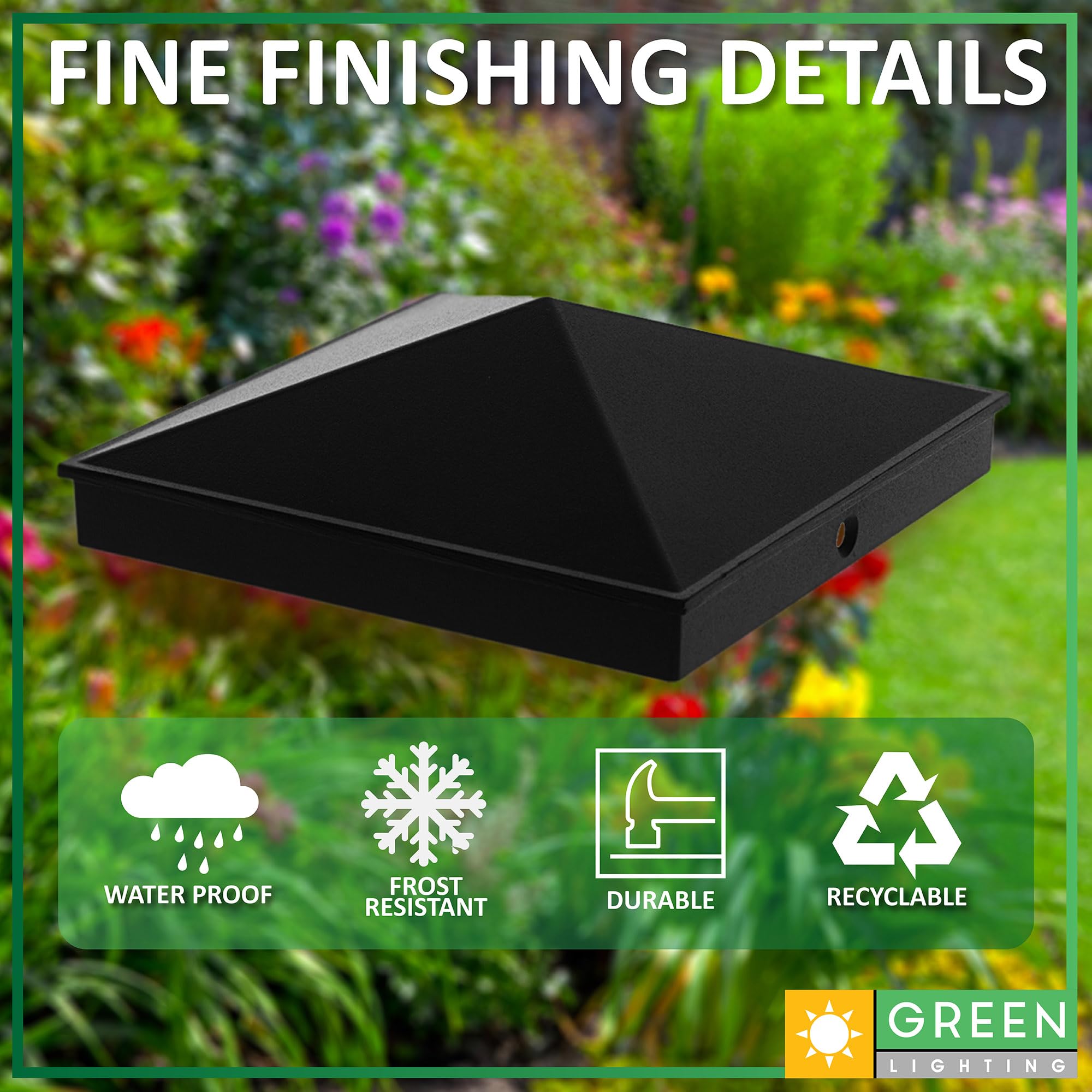 Snapklik.com : GreenLighting 6x6 Aluminum Pyramid Post Cap Cover