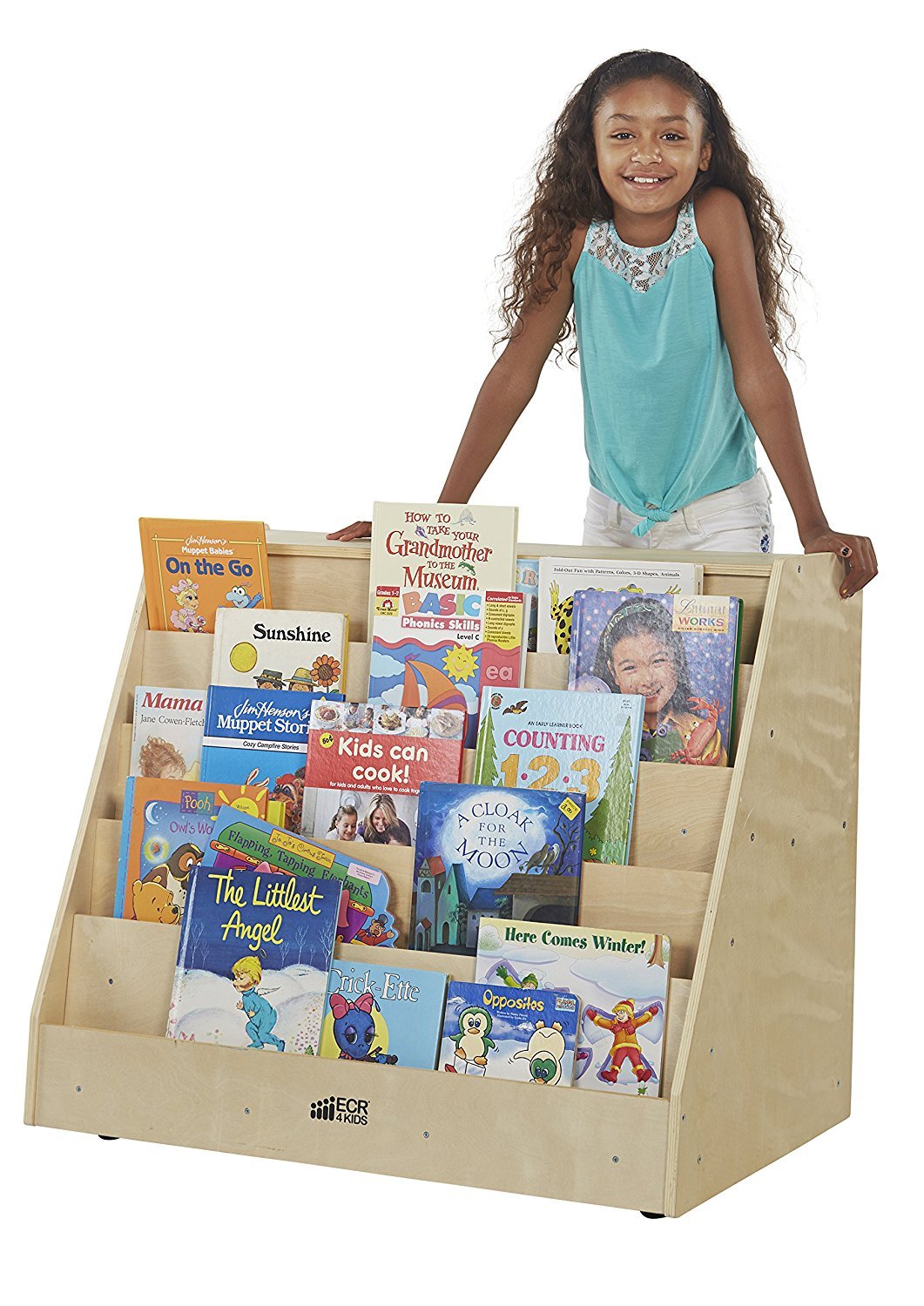 ECR4Kids Double-Sided Mobile Book Display with Storage, Classroom ...