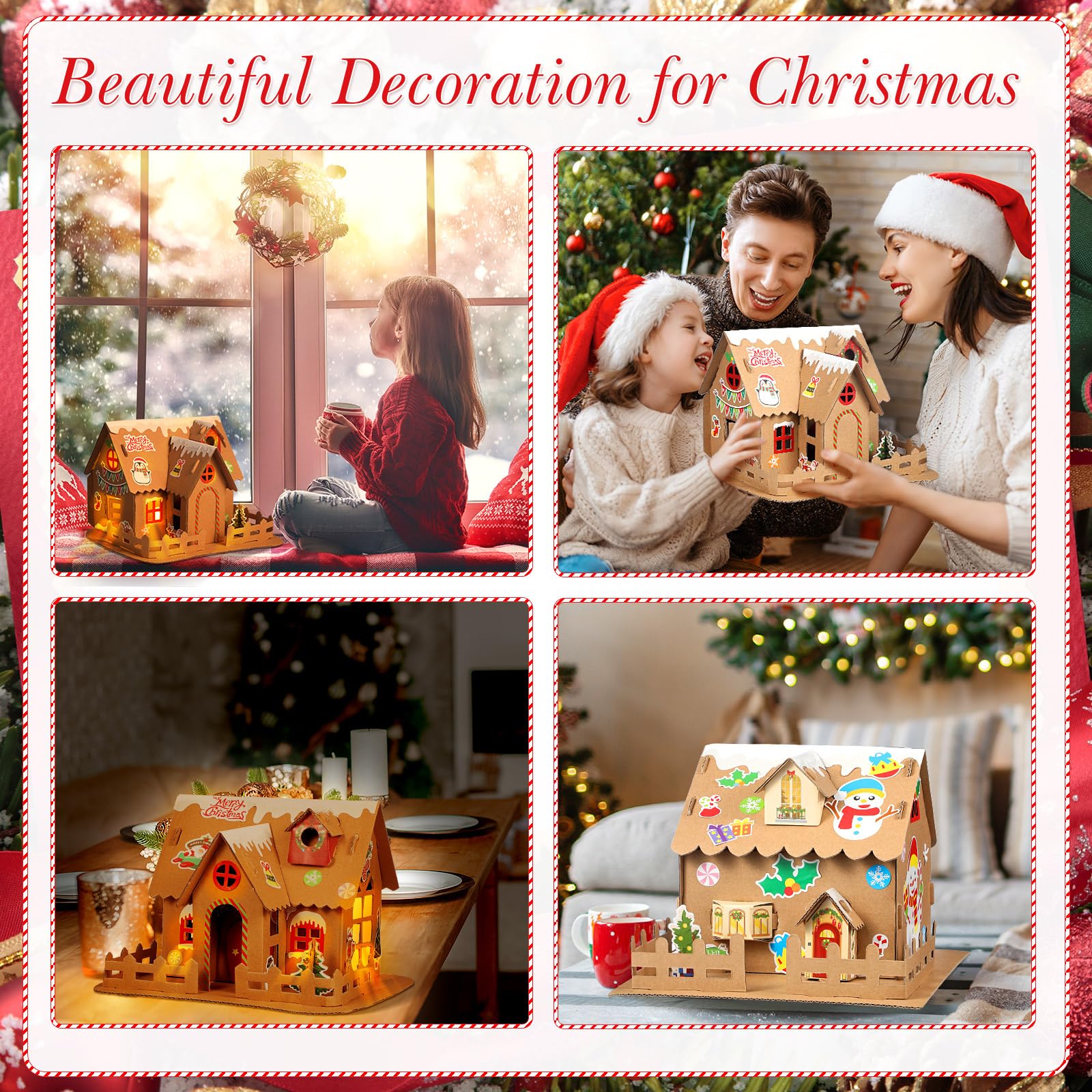Snapklik.com : 16 Set Christmas Craft Kit Christmas Gingerbread House ...