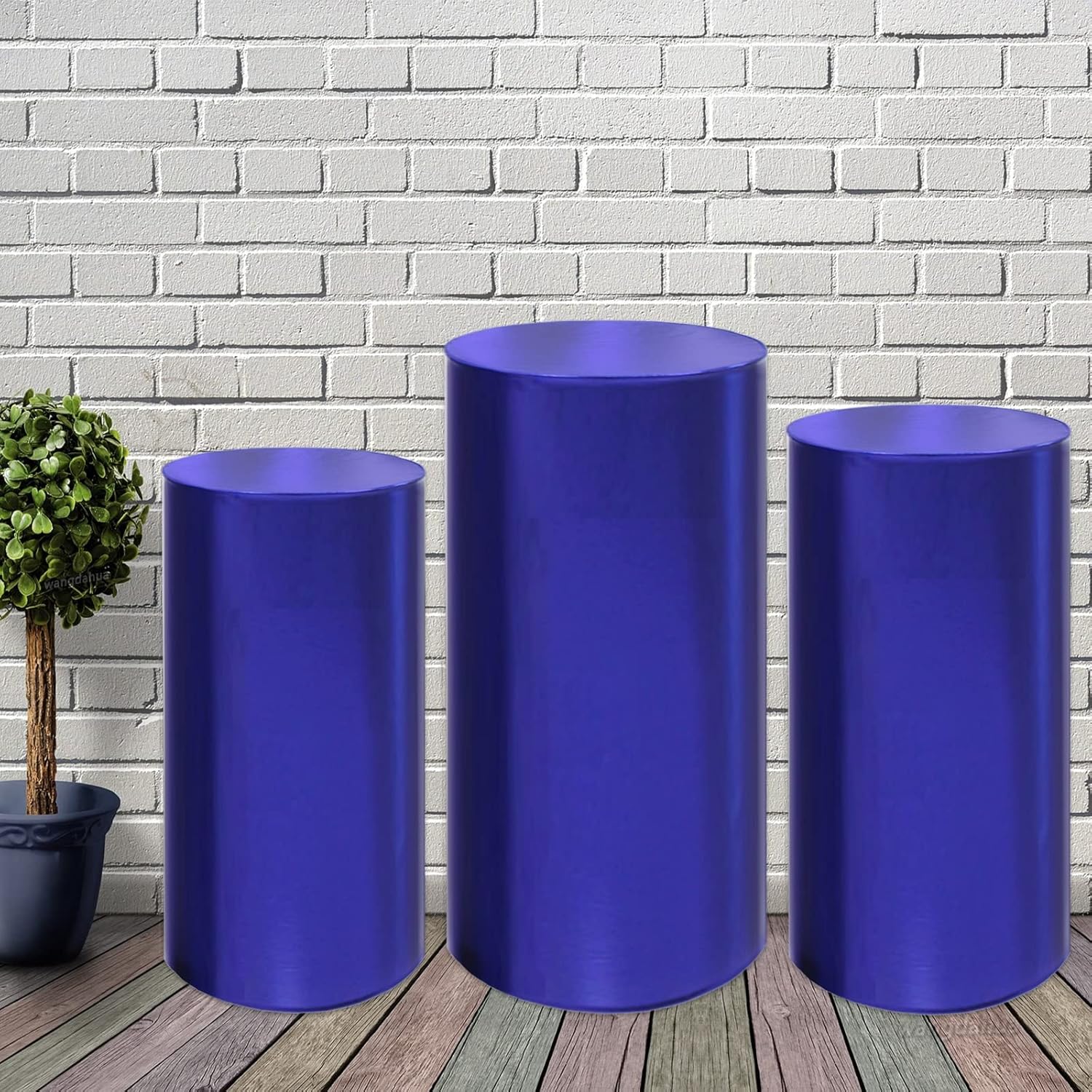 Amazon.com: wangdahua Cylinder Stand Covers for Party, Bronzing Elastic ...