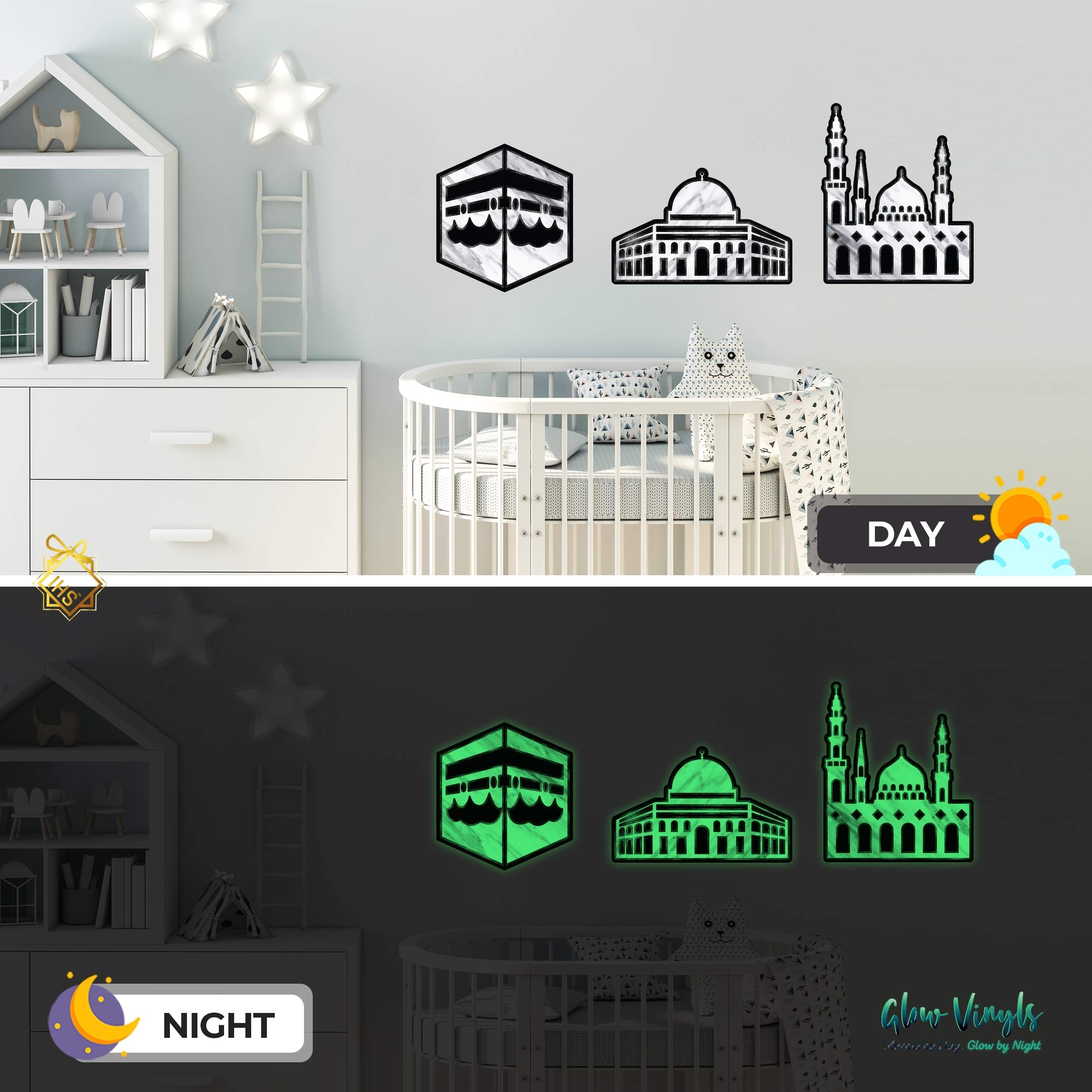 Glownoor Islamic Wall Art Decal Vinyl Stickers Kaaba Mecca Madina ...