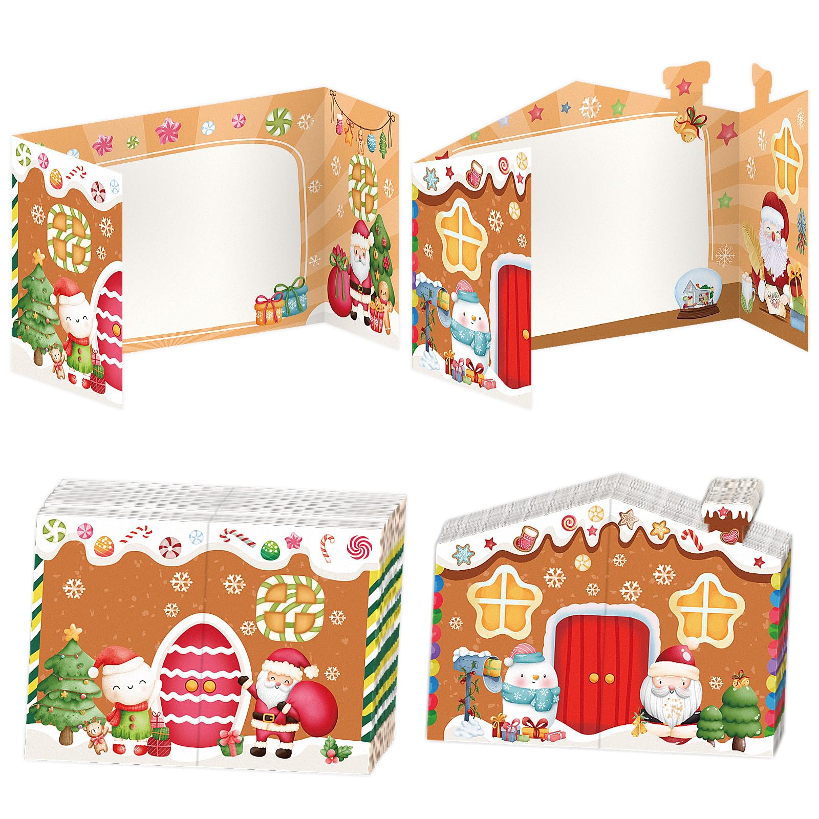 Amazon.com : WorldBazaar Christmas Gingerbread House Cards with ...