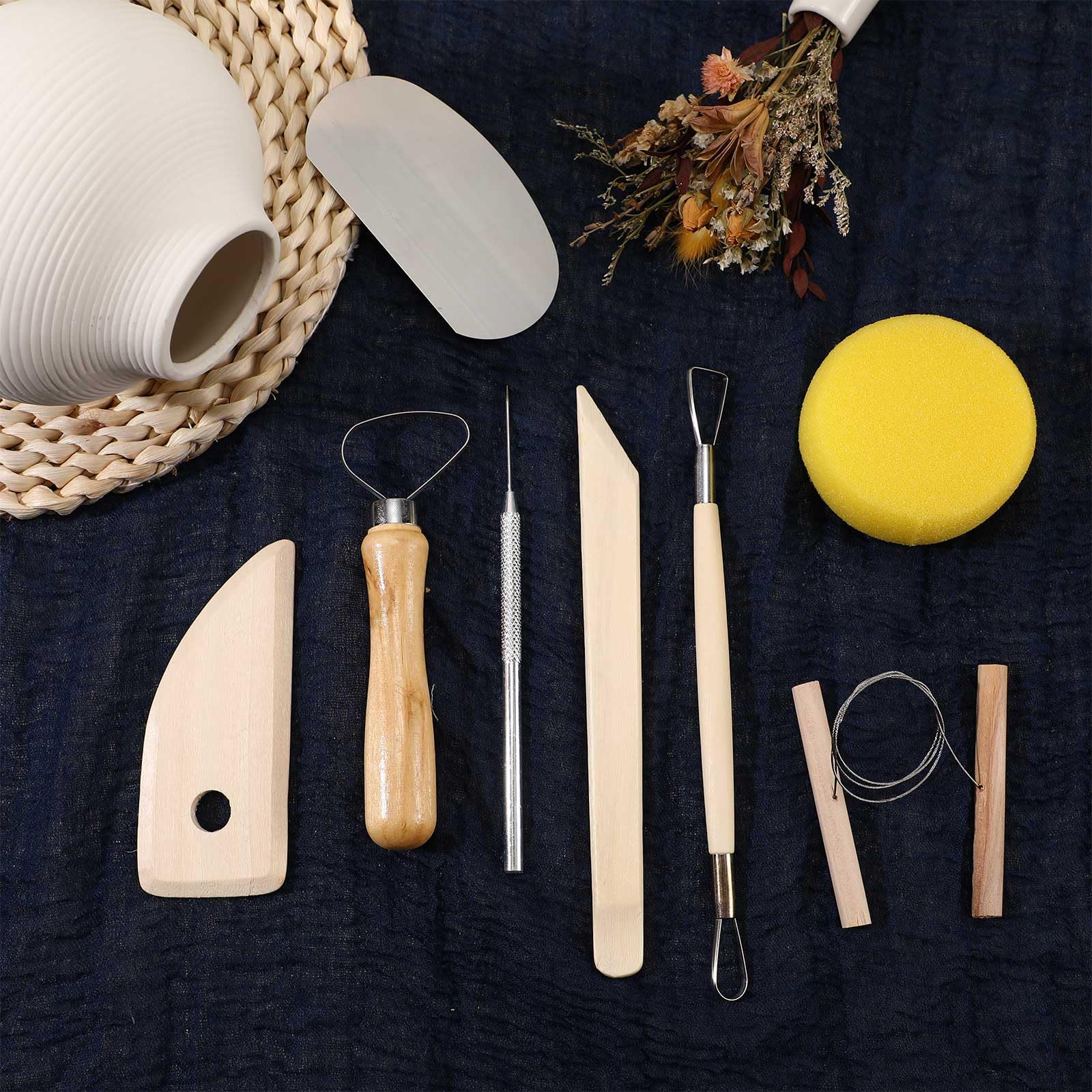 Snapklik.com : Leriton 40 Pcs Pottery Tool Kit Sculpting Clay Tool Includes Clay Cutting ...