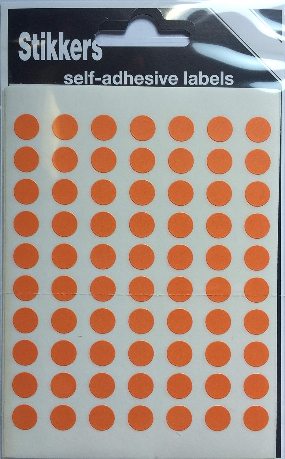 490 Orange 8mm Sticky Coloured Dots Easy Peel Self Adhesive Colour ...