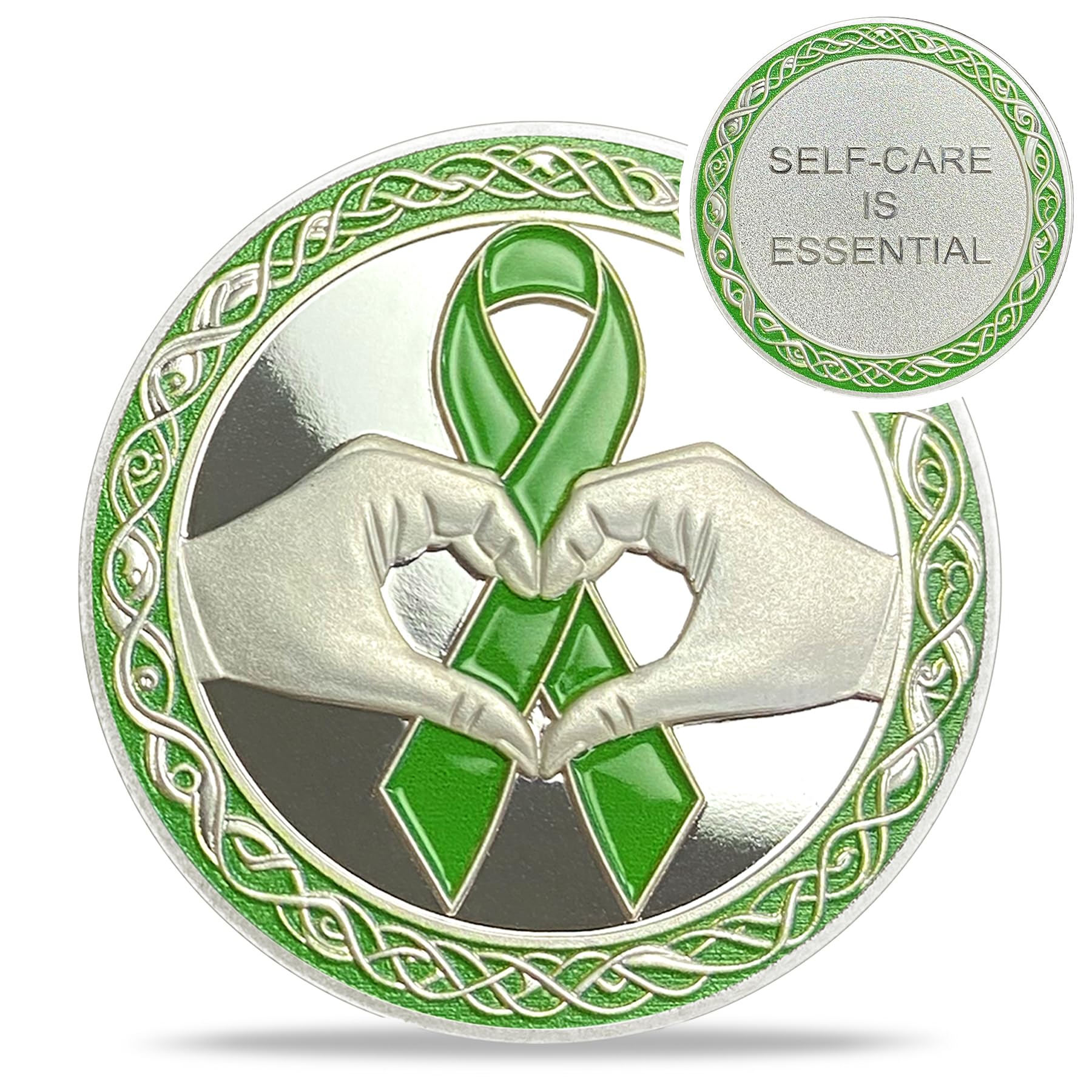 Snapklik.com : Mental Health Awareness Coin - Original Green Ribbon ...