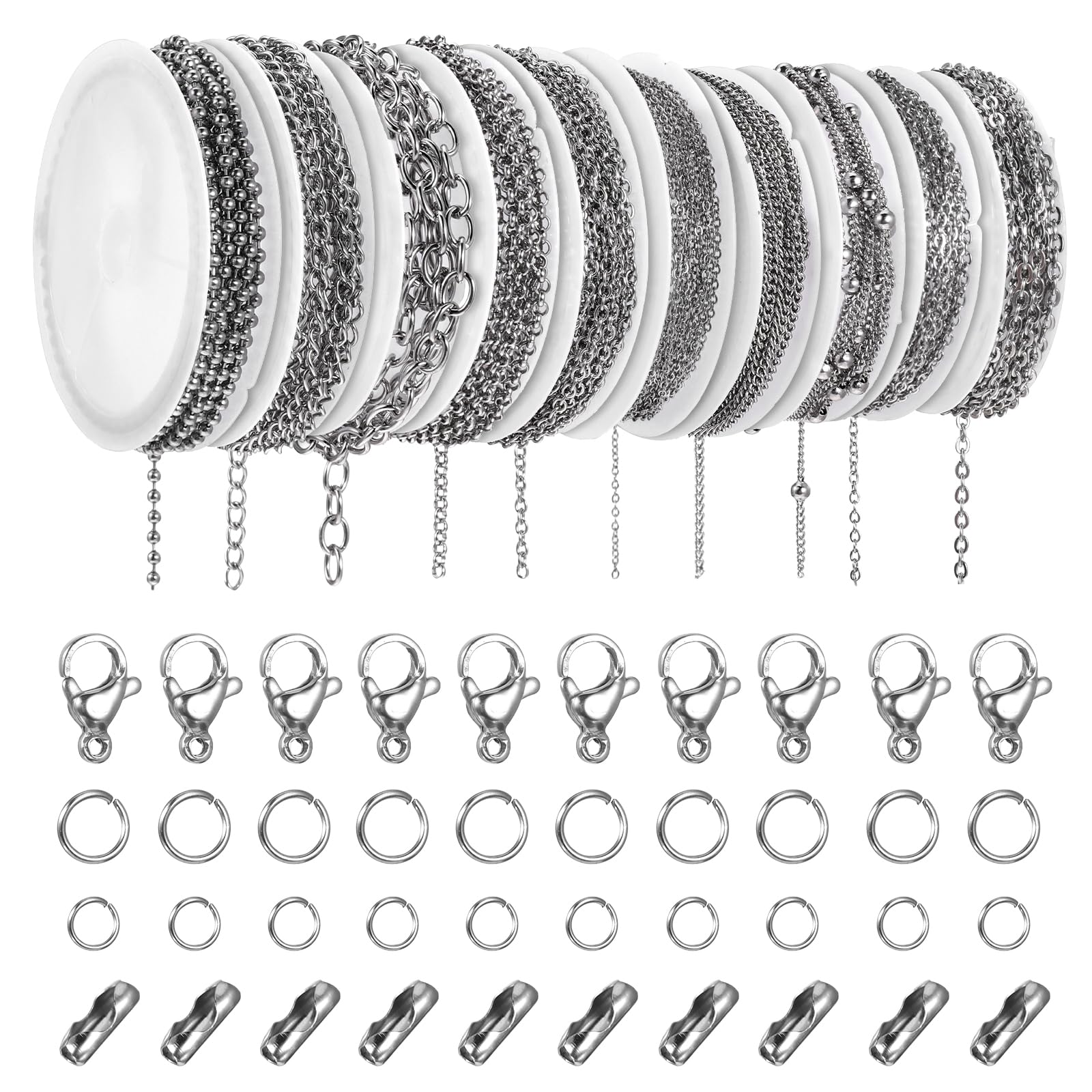 Amazon.com: Necklace Chains for Jewelry Making, 78.7 Feet 10 Rolls ...