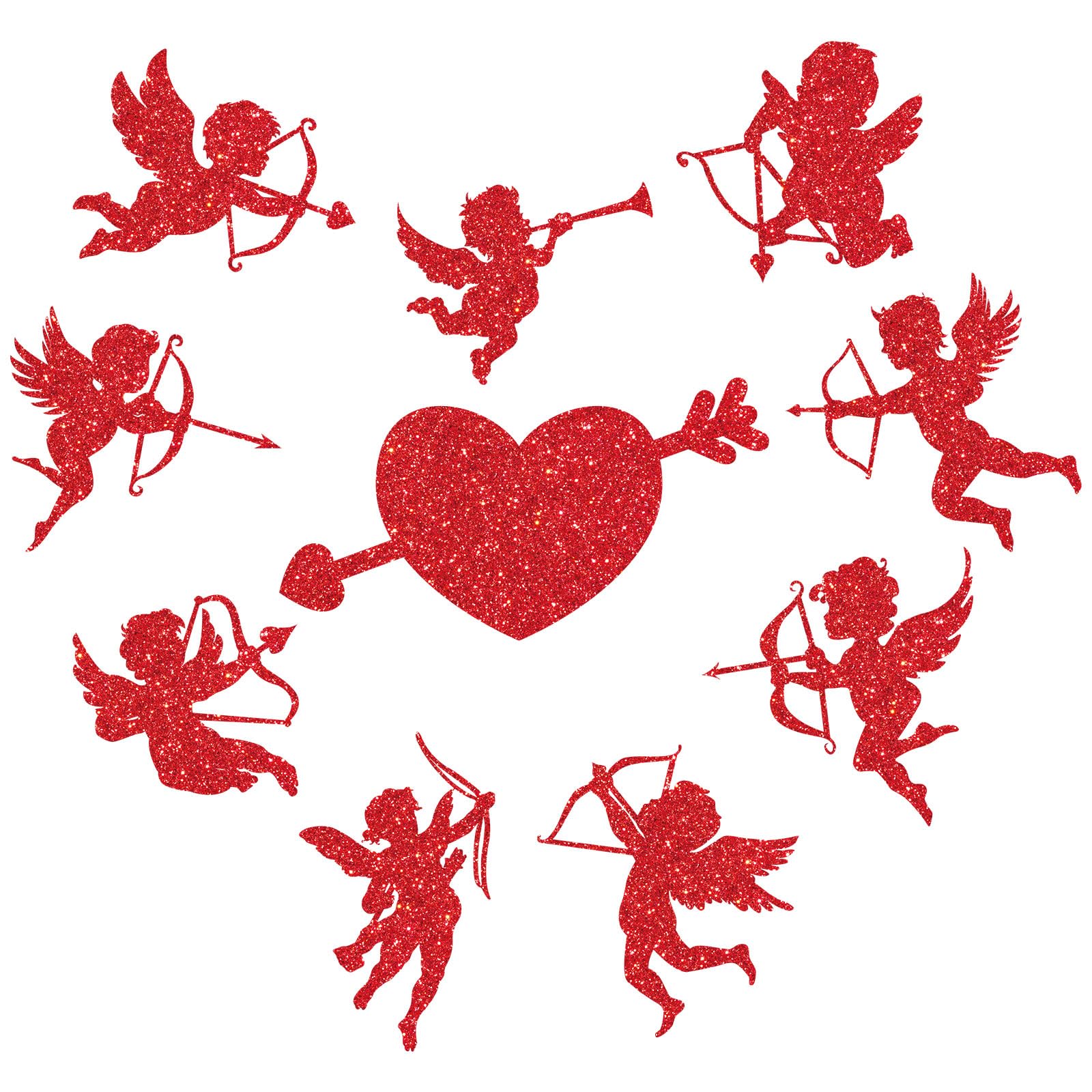 Amazon.com: JarThenaAMCS 50Pcs Glitter Cupid Shape Cutouts Valentine's ...