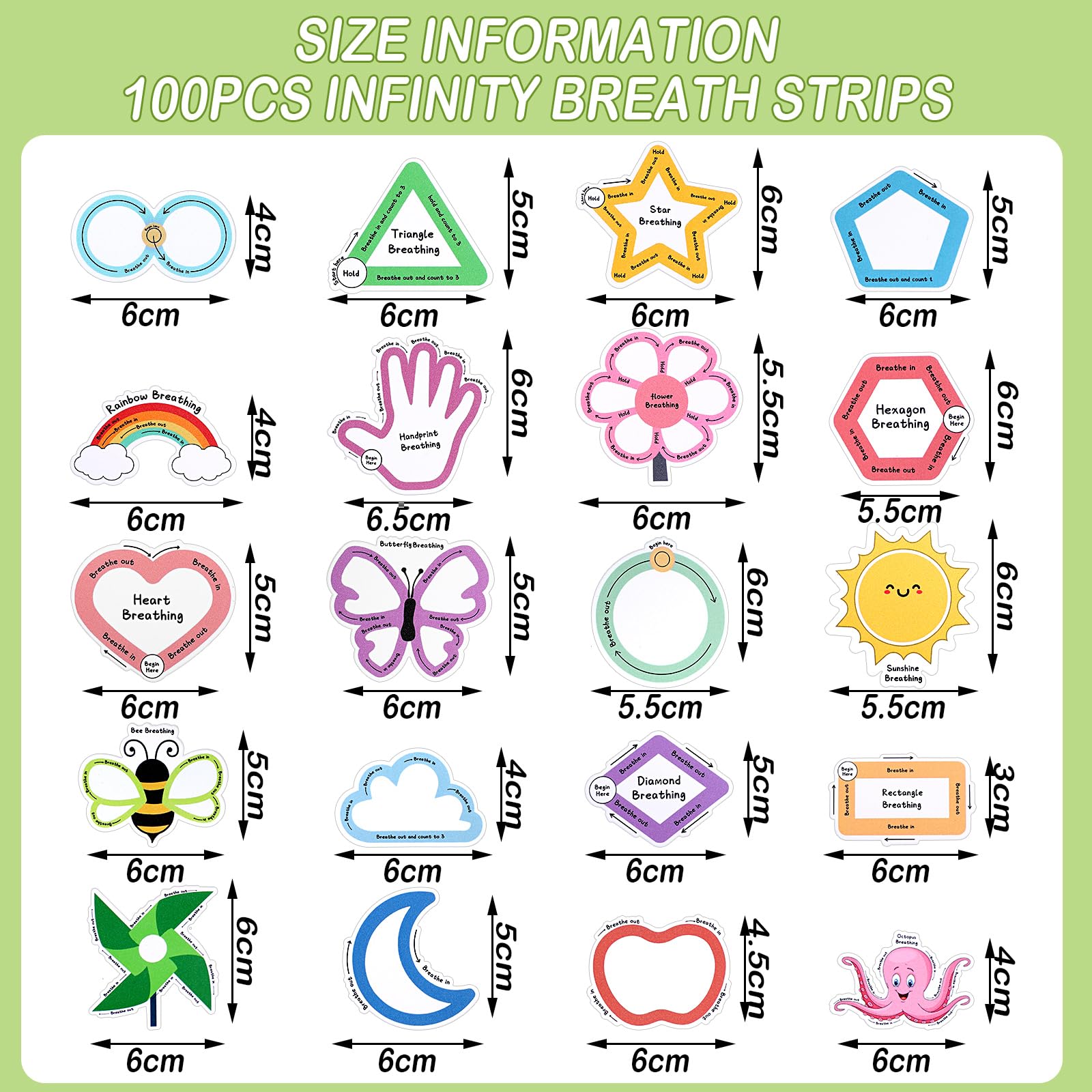 Snapklik.com : Crtiin 100 Pack Sensory Strips Anxiety Mindfulness ...