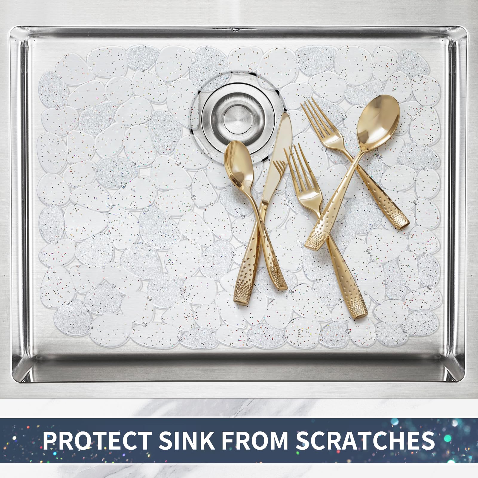 Snapklik.com : Yolife Pebble Sink Mats For Stainless Steel & Porcelain ...