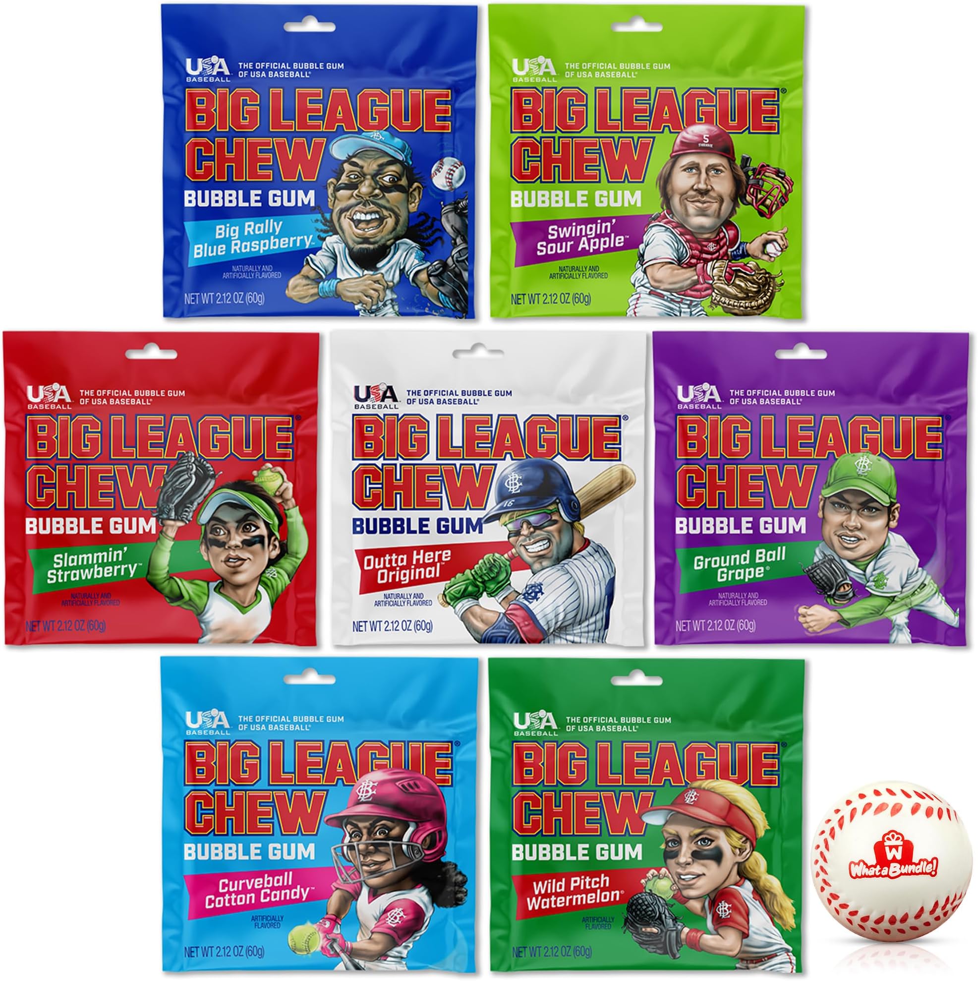 Amazon.com : The Official Big League Chew Original Bubble Gum + 1 Pouch ...