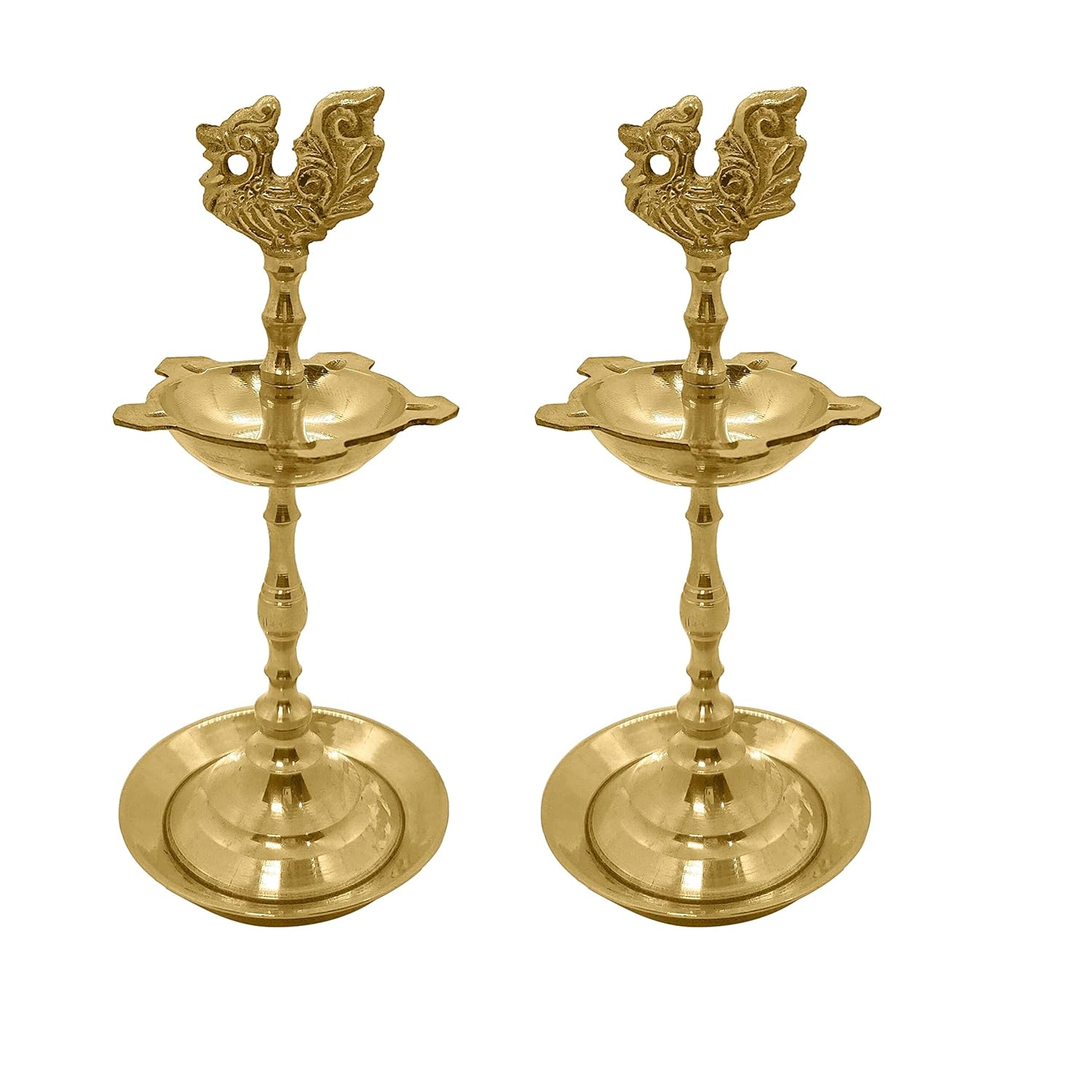 Buy Satvik 2 Pc Set of Brass Kerala Samai Diwali Deepak for Puja/Pooja ...