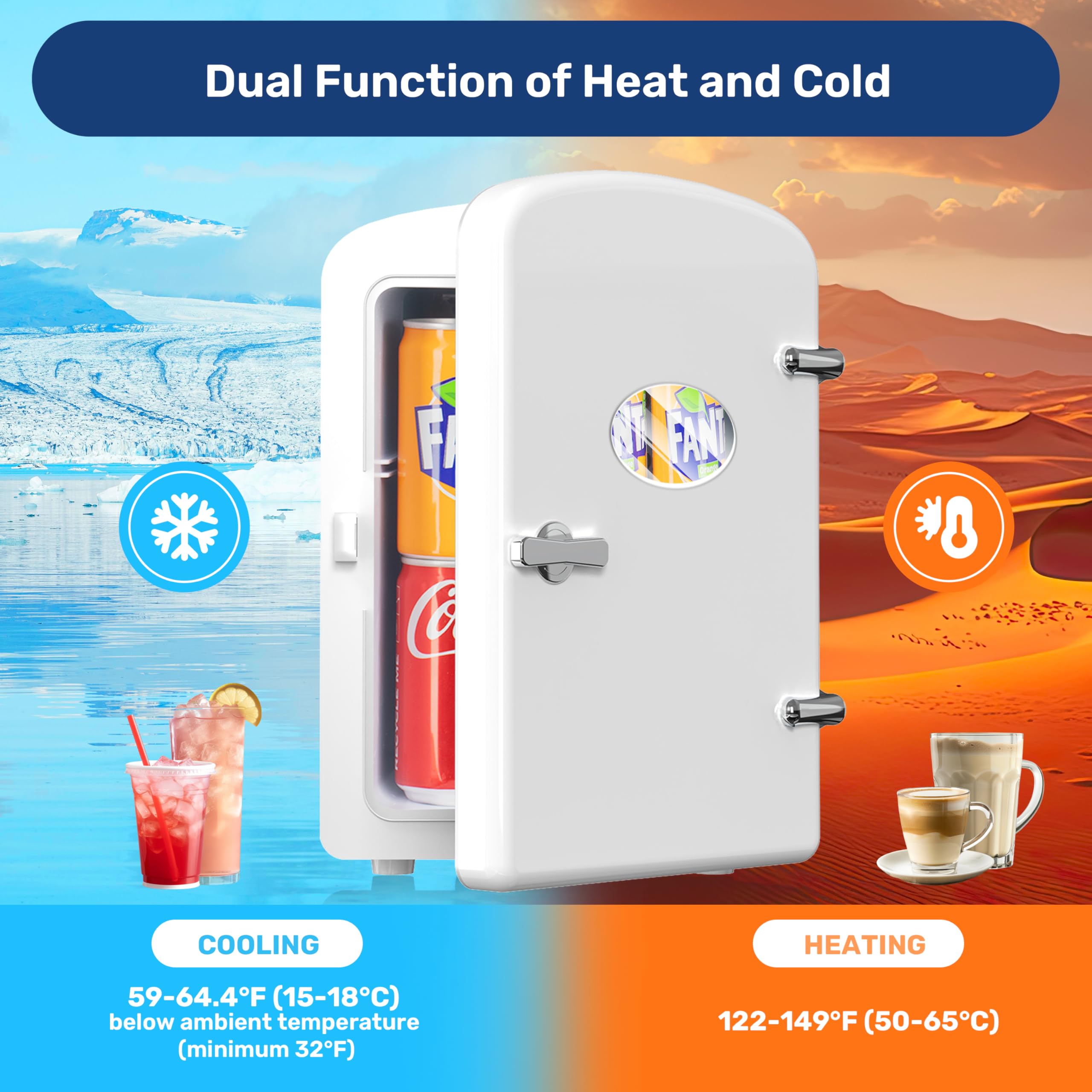 Snapklik.com : YSSOA 6L 9 Cans Compact Mini Fridge, Warmer And Cooler ...