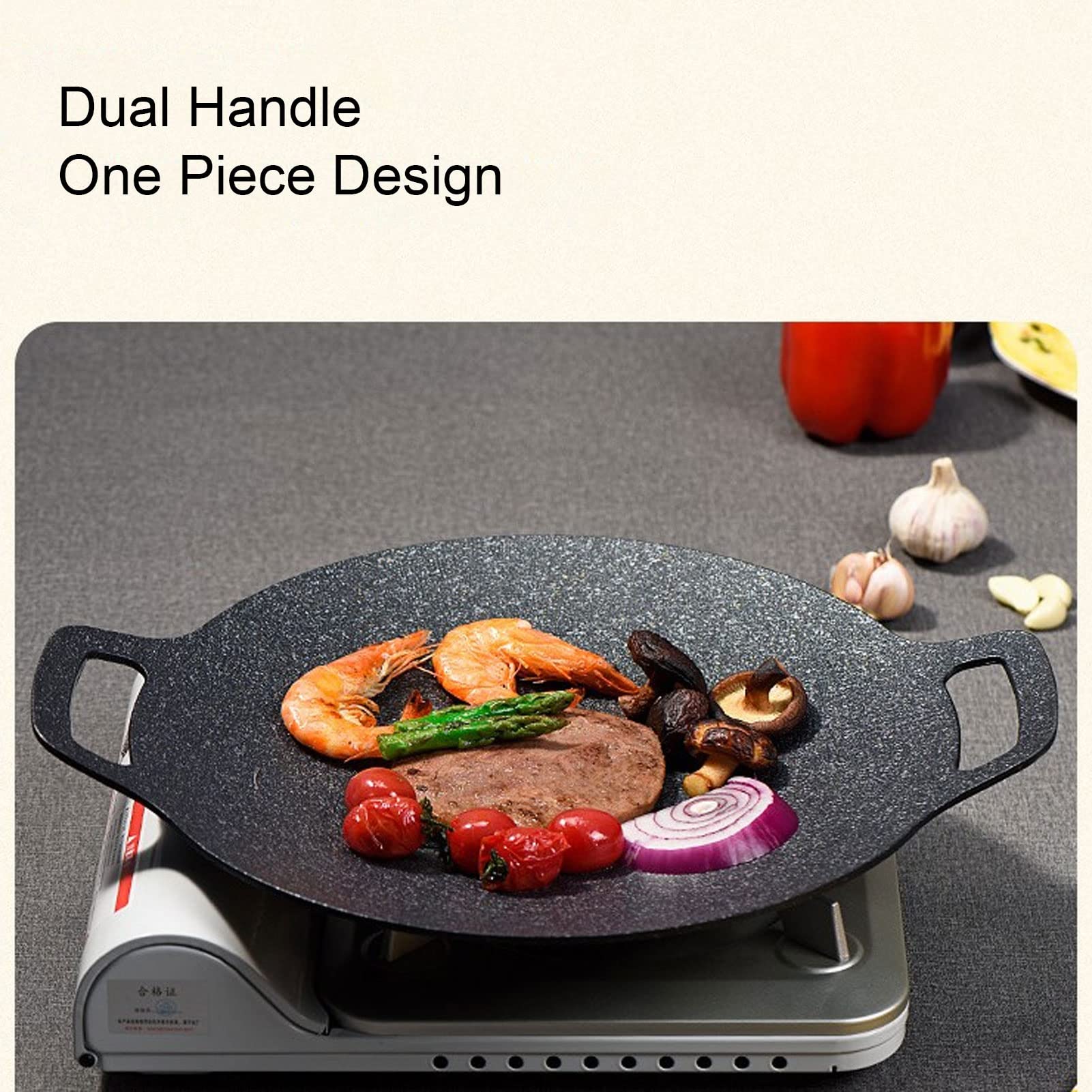 Induction Stove Top Grill Luqeeg 30cm Nonstick Korean BBQ Grill Pan ...