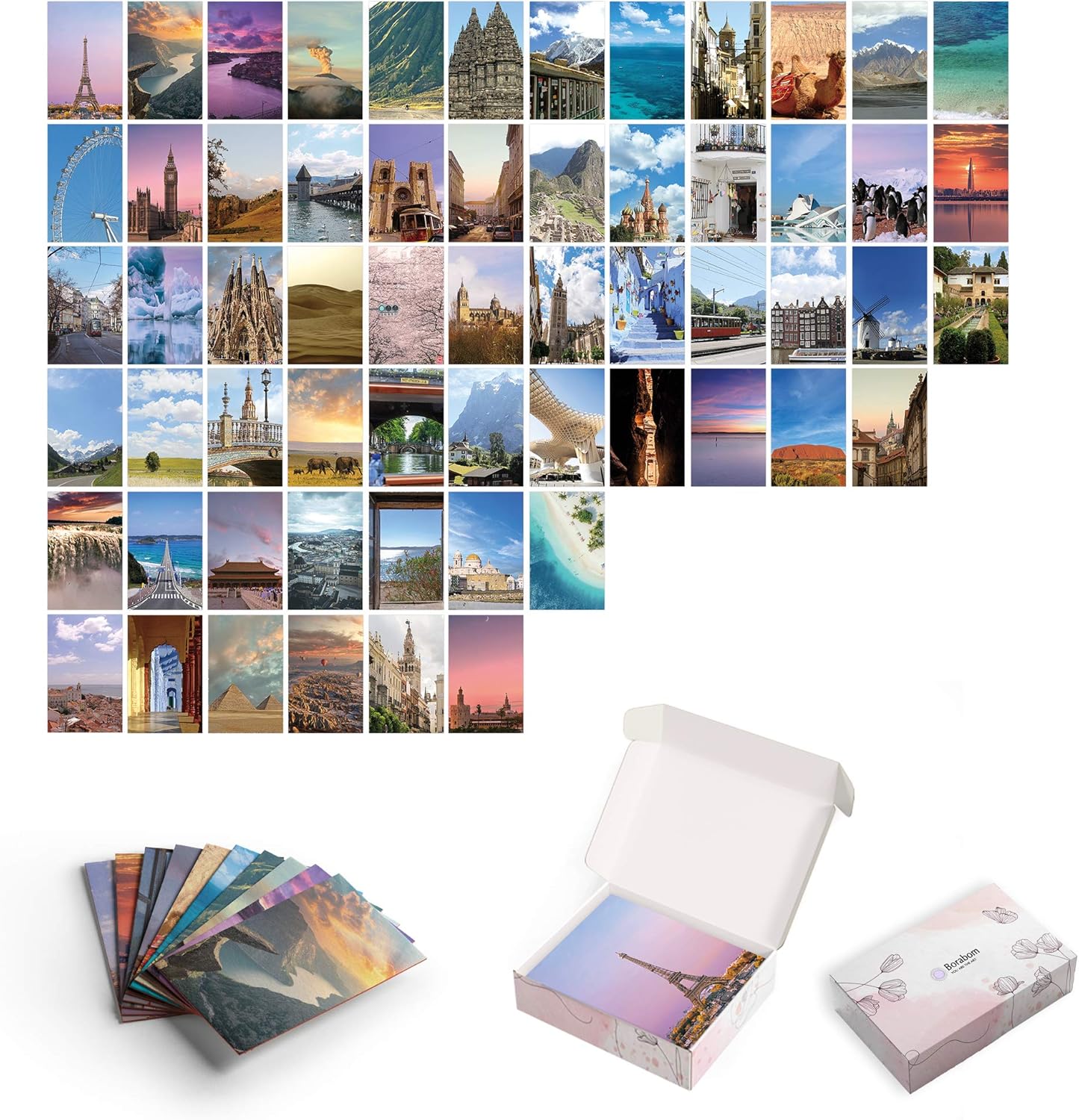 Amazon.com: World Travel Aesthetic Collage Kit for Wall 4x6" 60 SET ...