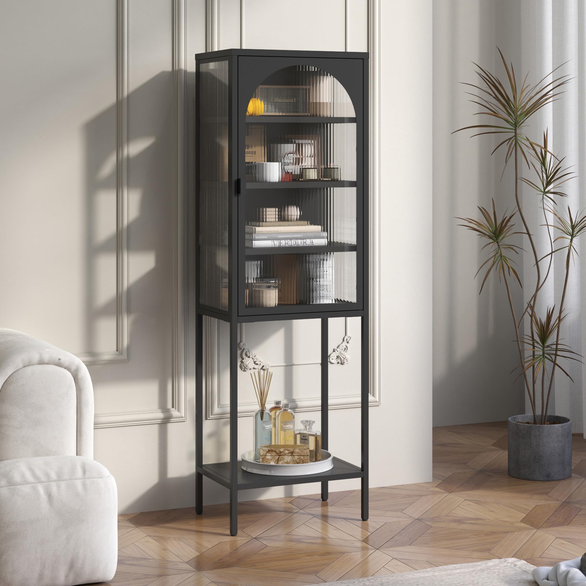 Snapklik.com : IKIMI Tall Narrow Display Cabinet
