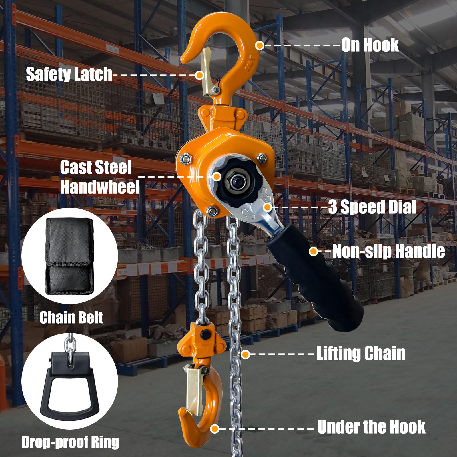 Snapklik.com : KITUYOTO Mini Lever Chain Hoist 550 LBS 1/4 Ton Capacity ...